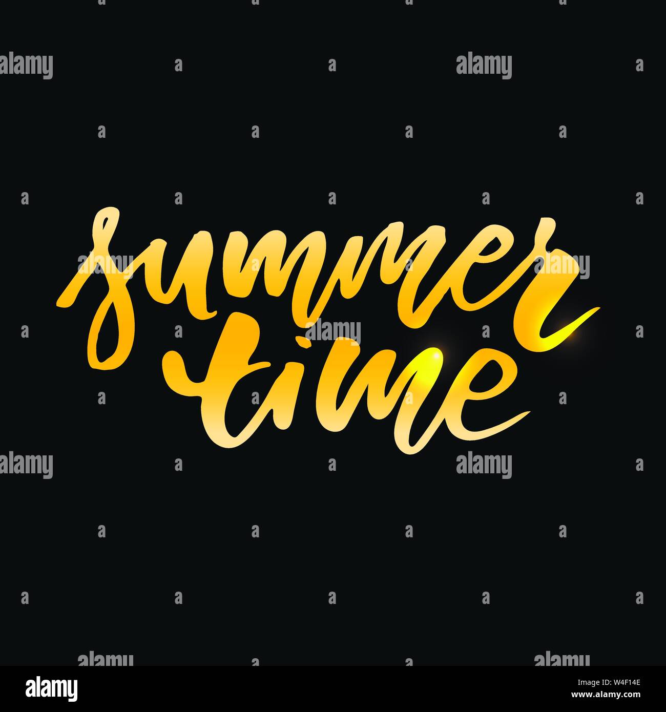 Summer time vector text lettering calligraphy letters black white Stock ...