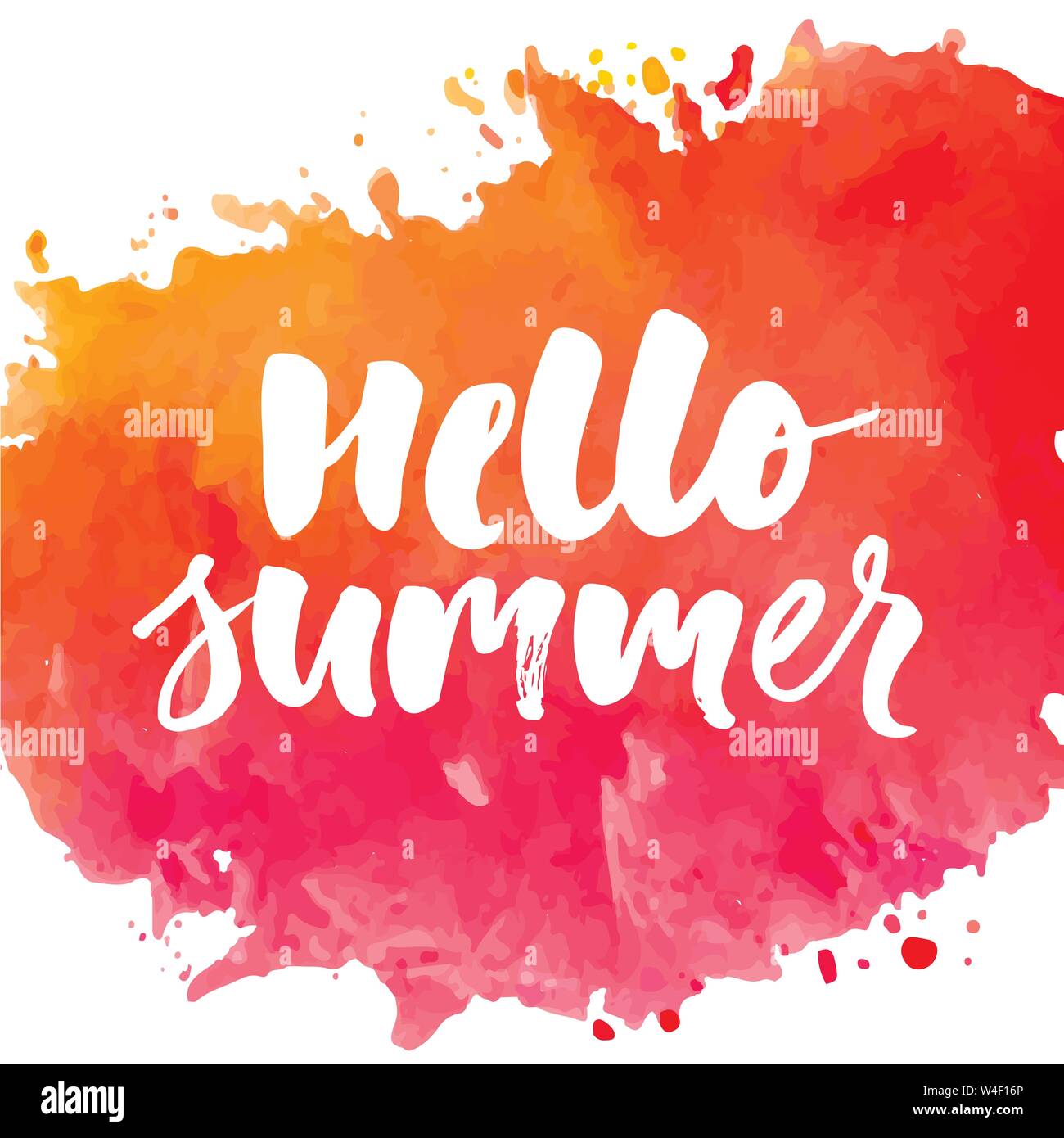 hello summer text lettering calligraphy phrase black gold Stock Vector ...