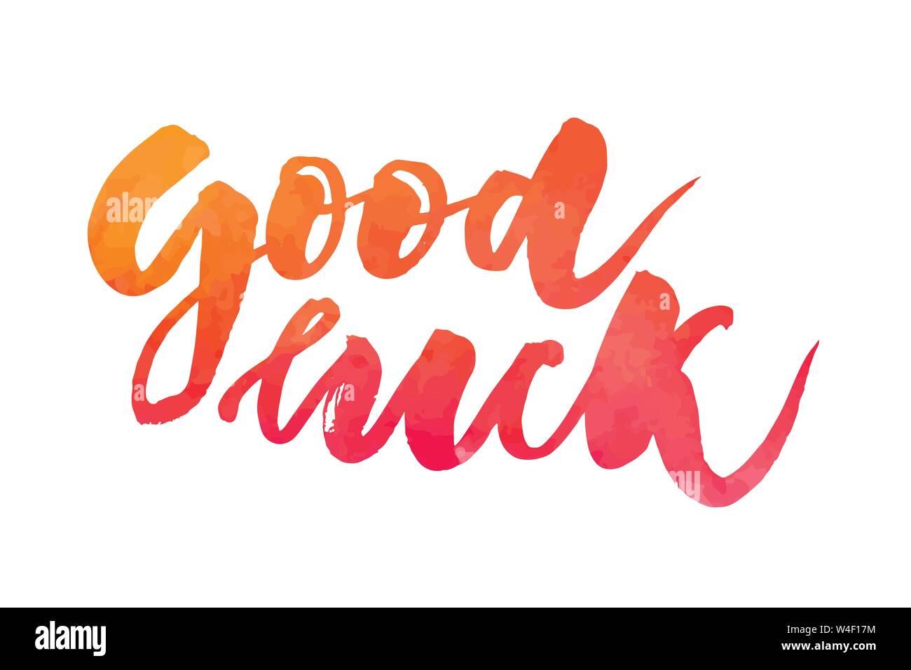 Lettering with phrase Good luck. Vector illustration. watercolor ...