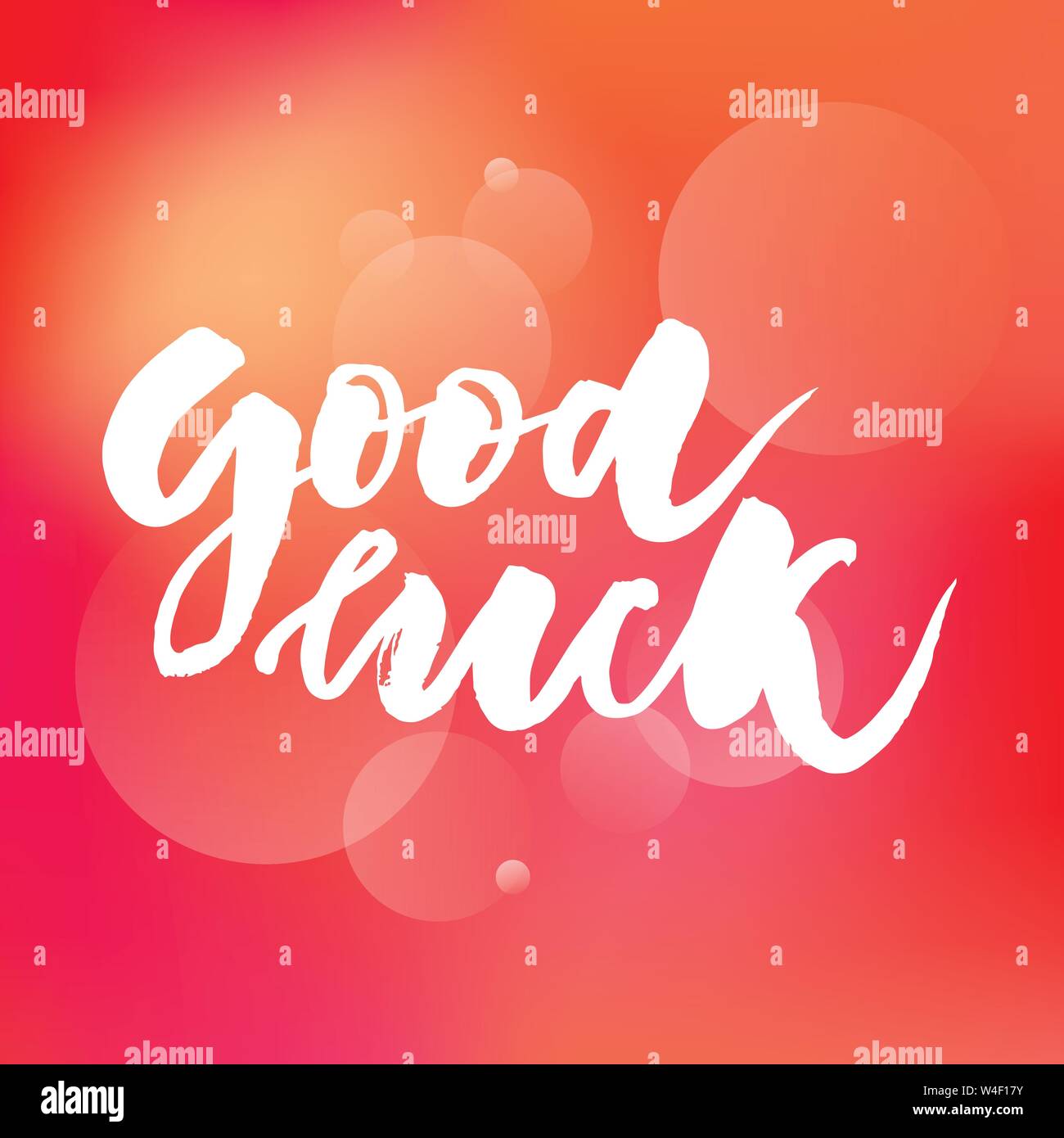 Good luck text lettering calligraphy phrase color gradient Stock Vector ...