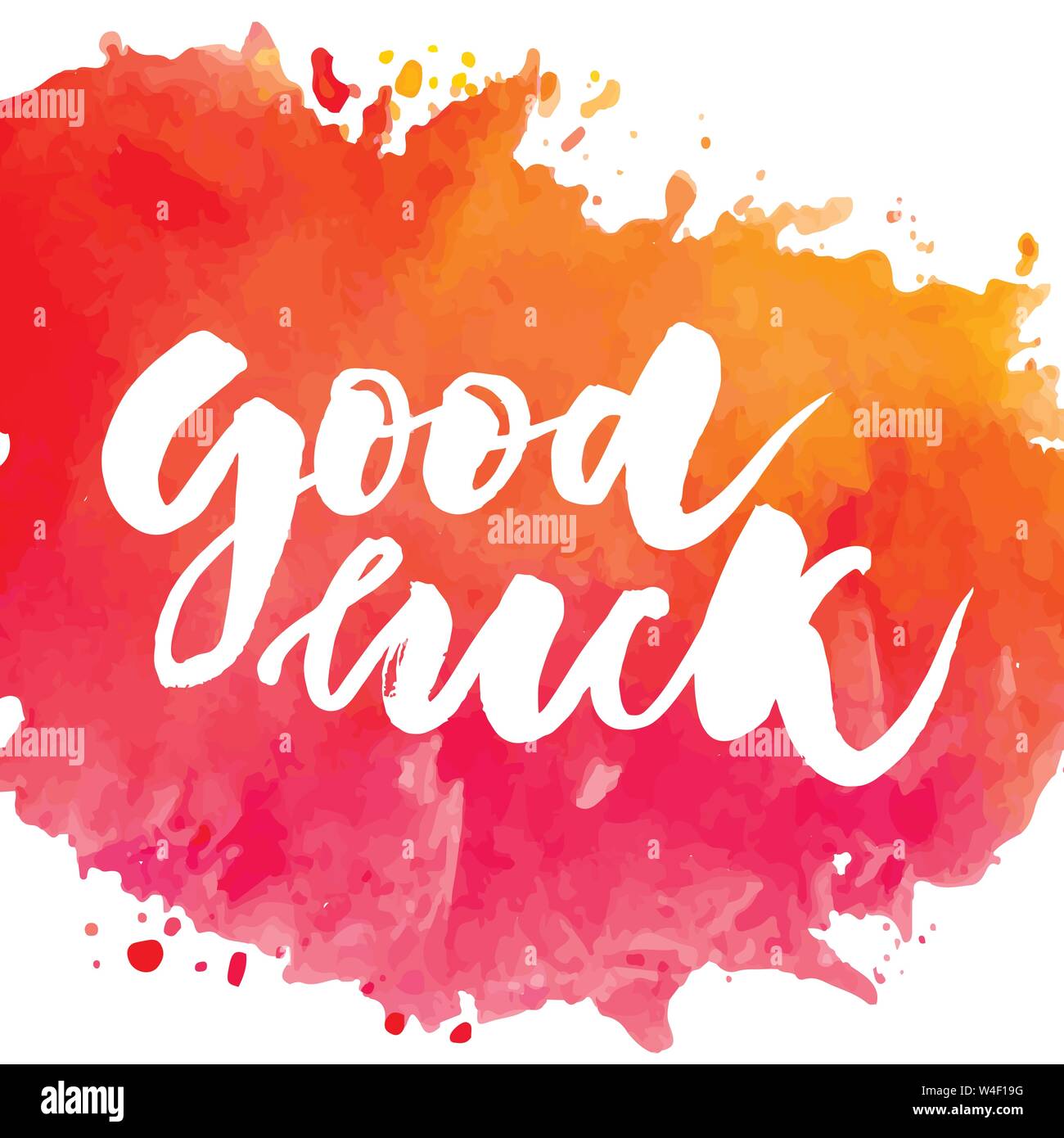 Lettering with phrase Good luck. Vector illustration. watercolor ...