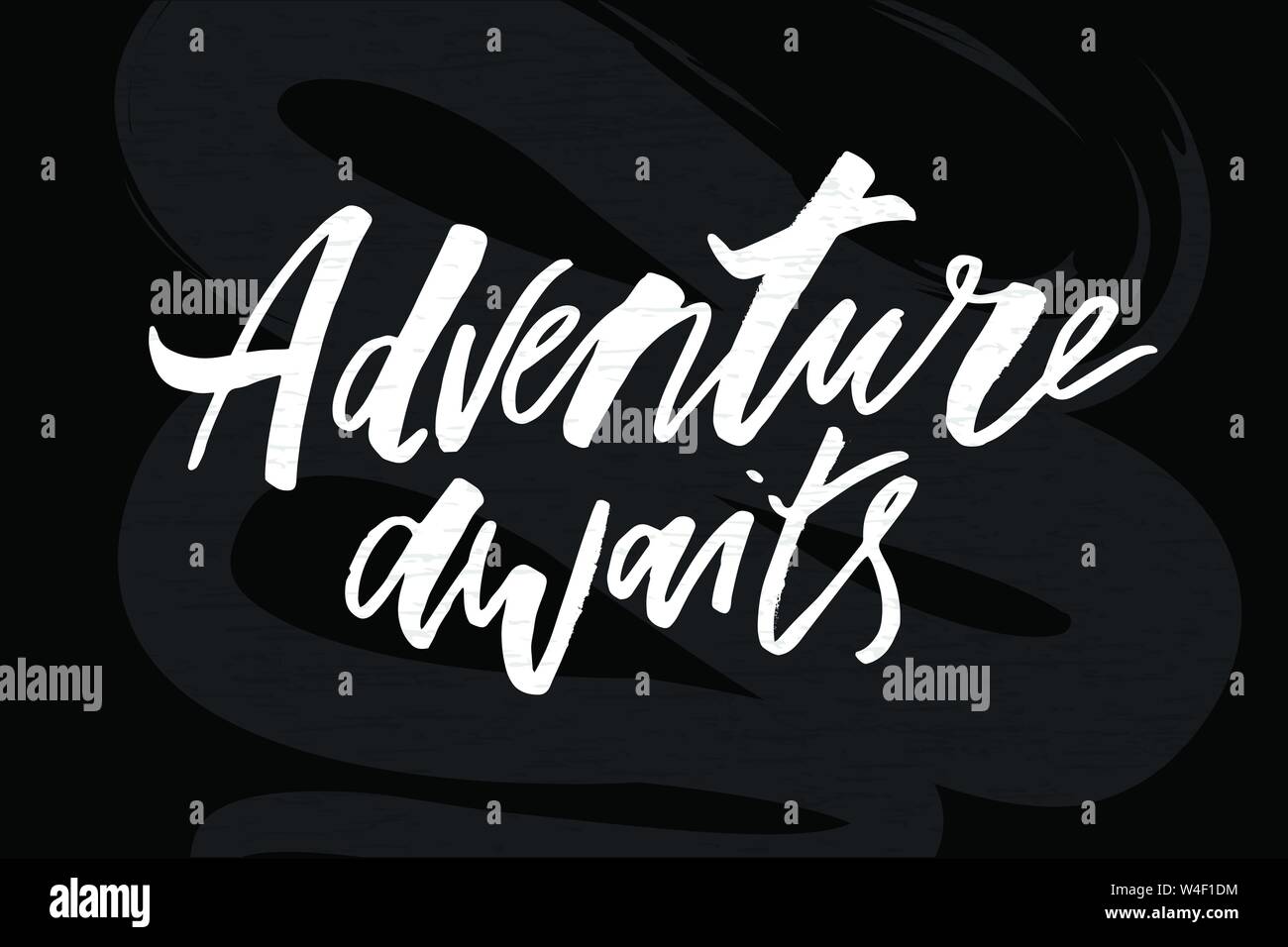 Lettering with phrase Adventure. Vector illustration. Chalkboard ...