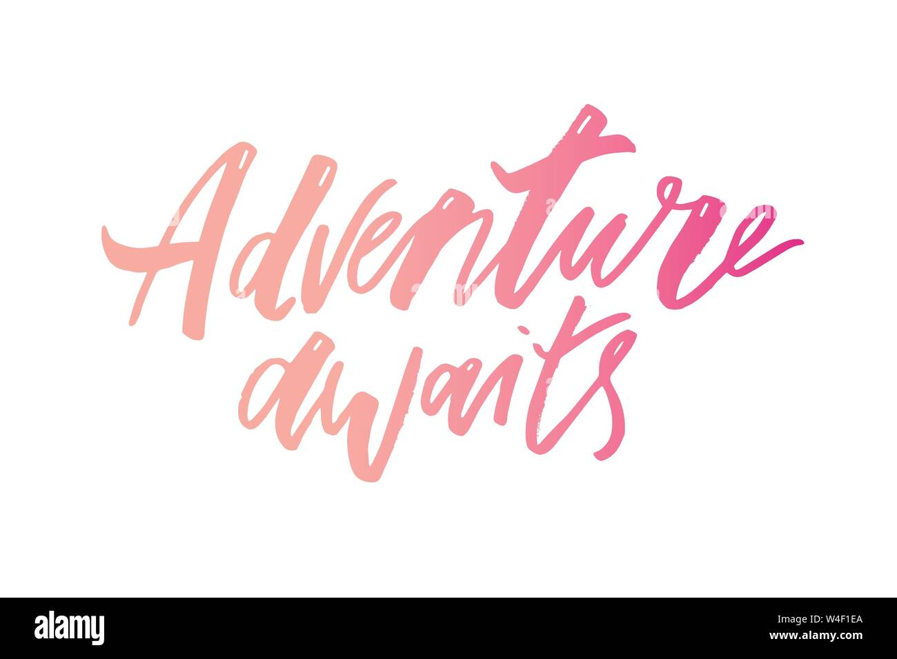 Lettering with phrase Adventure. Vector illustration. gradient ...