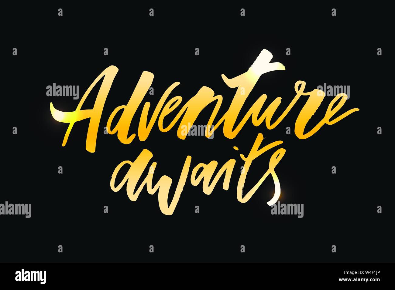 Lettering with phrase Adventure. Vector illustration. gradient ...