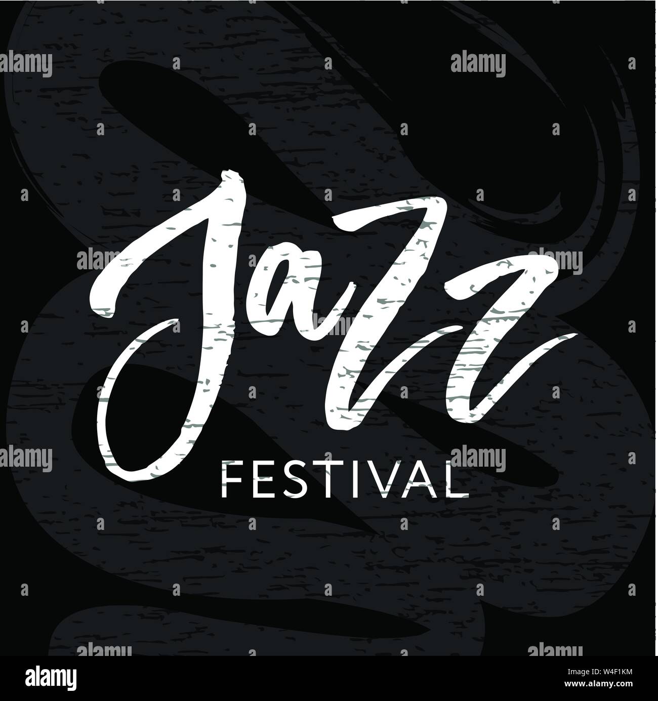 Jazz festival text lettering calligraphy black phrase gold Stock Vector ...