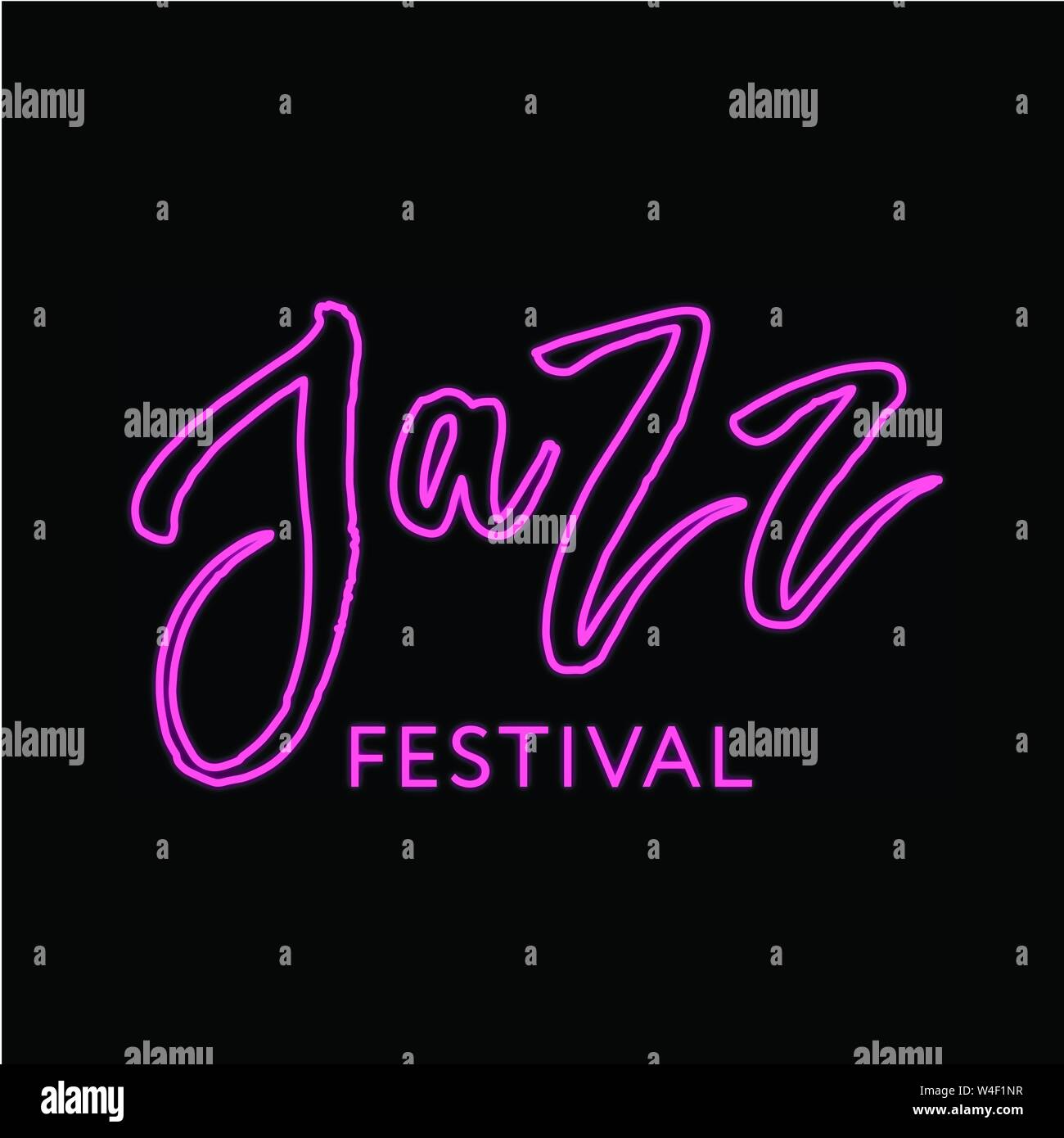 Jazz festival text lettering calligraphy black phrase gold Stock Vector ...