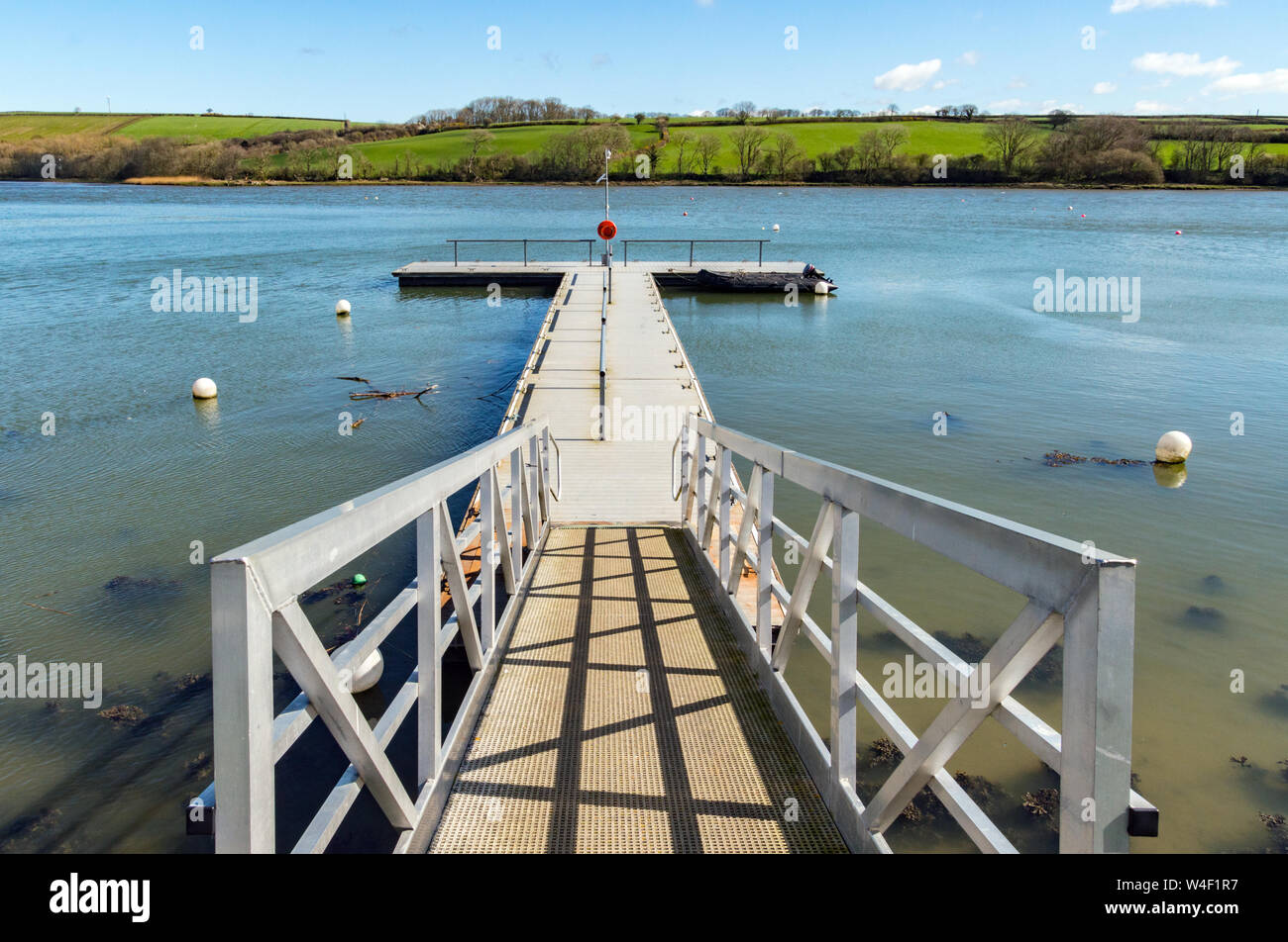 Jetty on the river Teifi estuary at St Dogmaels, Pembrokeshire, Wales ...
