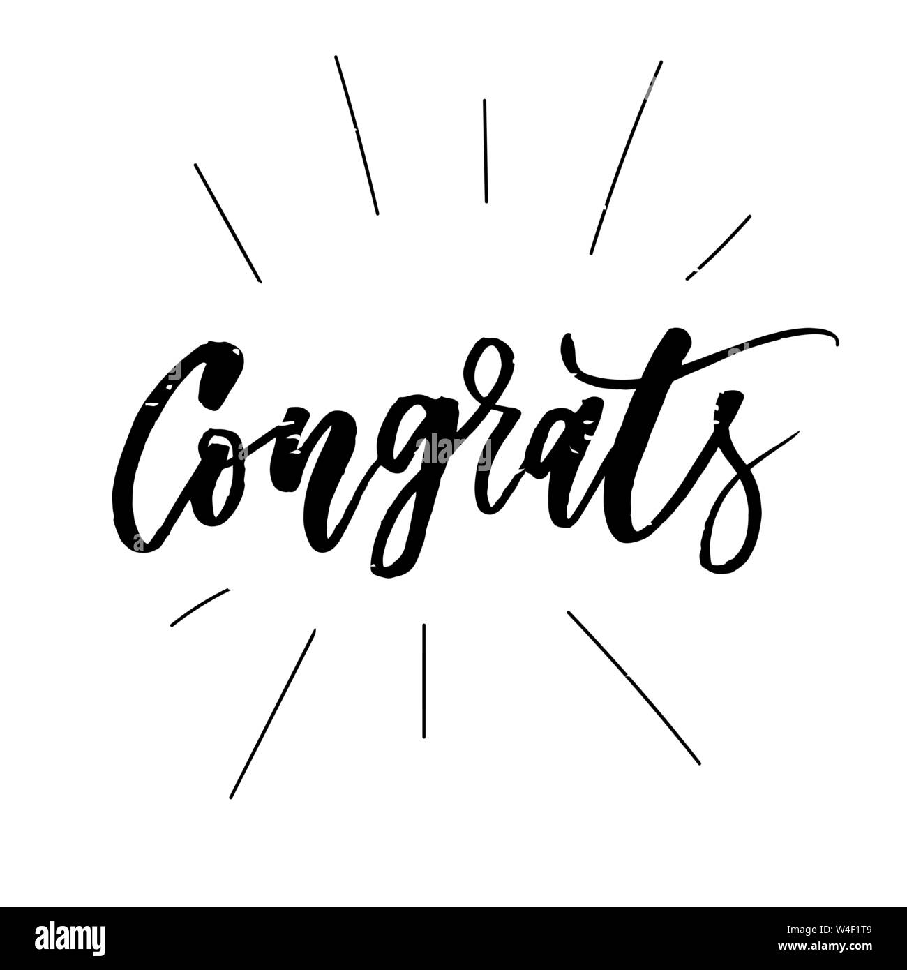 Congrats Vector Phrase Lettering Calligraphy Brush Black Text Stock ...