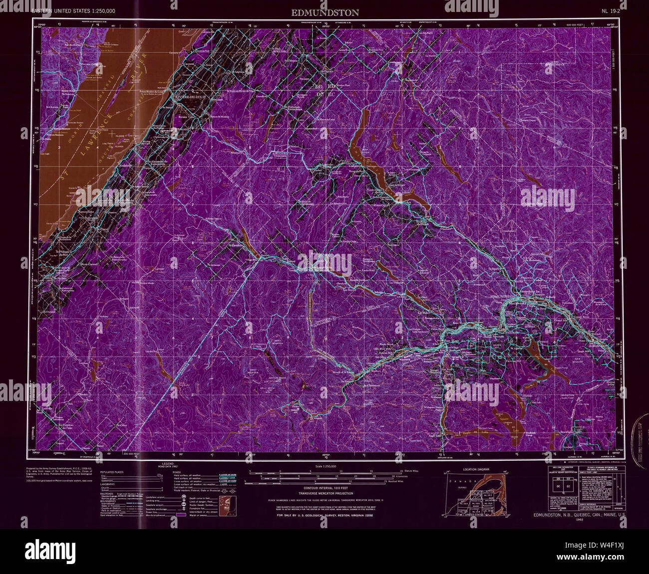 Maine USGS Historical Map Edmundston 806682 1962 250000 Inversion ...