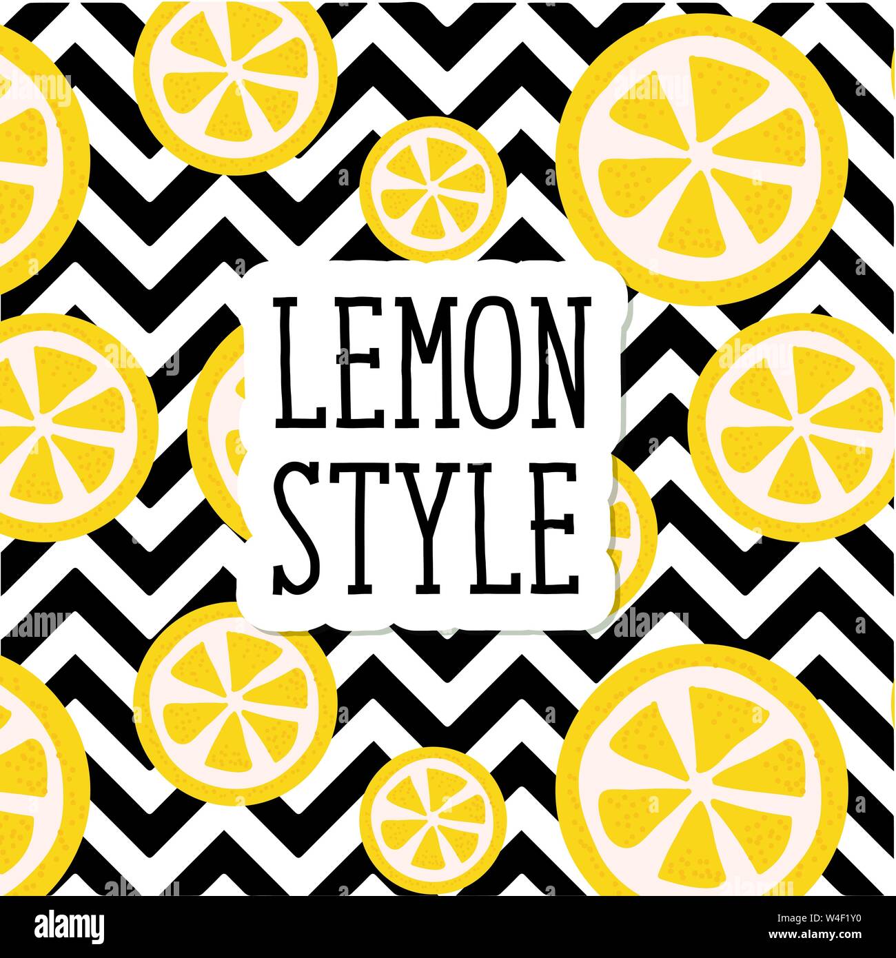 Lemon style vector illustration minimalism yellow kitchen citrus Stock ...