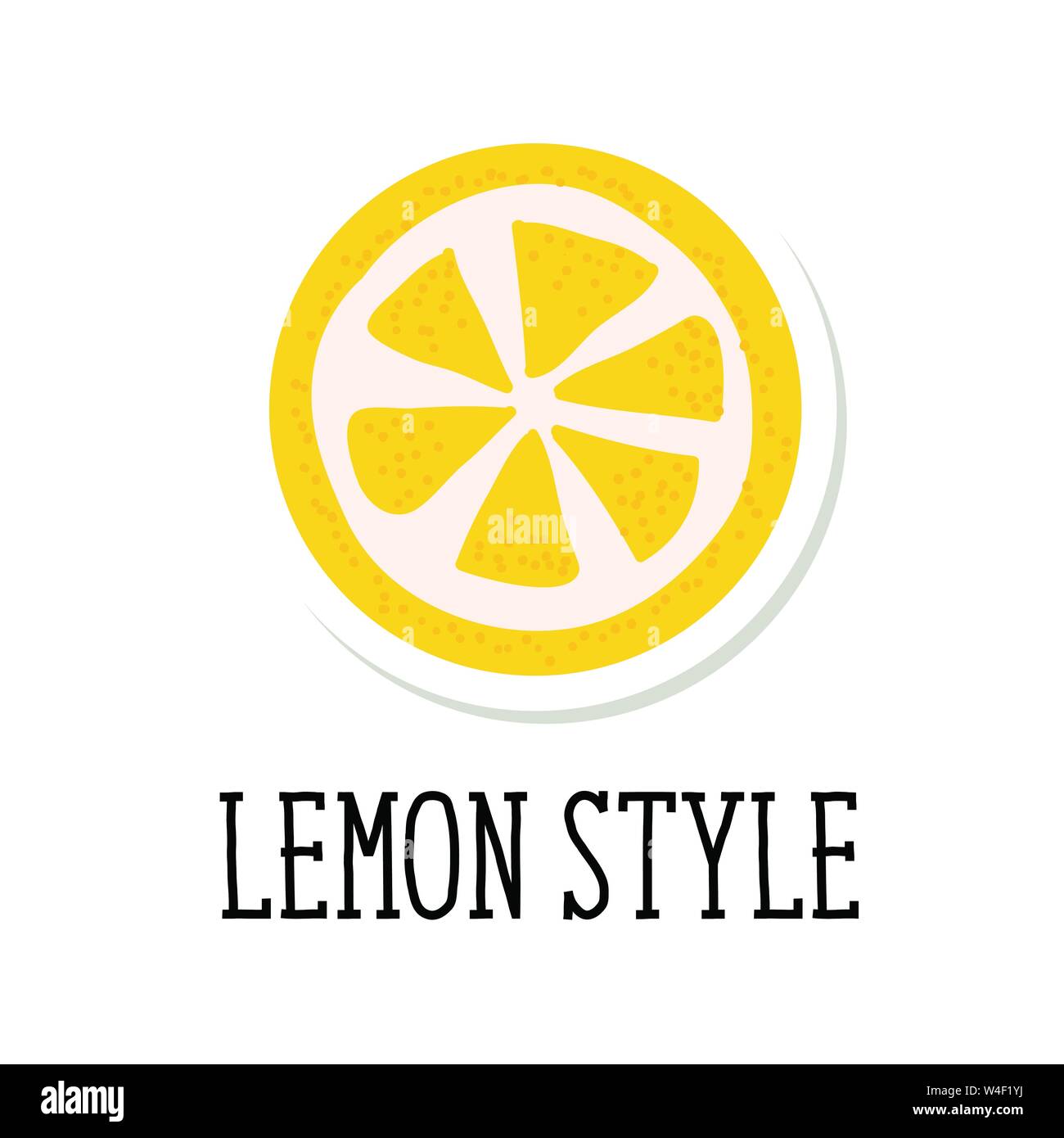 Lemon style vector illustration minimalism yellow kitchen citrus Stock ...