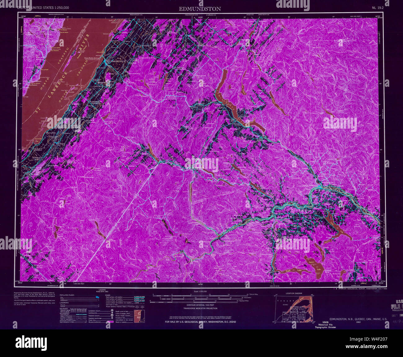 Maine USGS Historical Map Edmundston 806683 1962 250000 Inversion ...