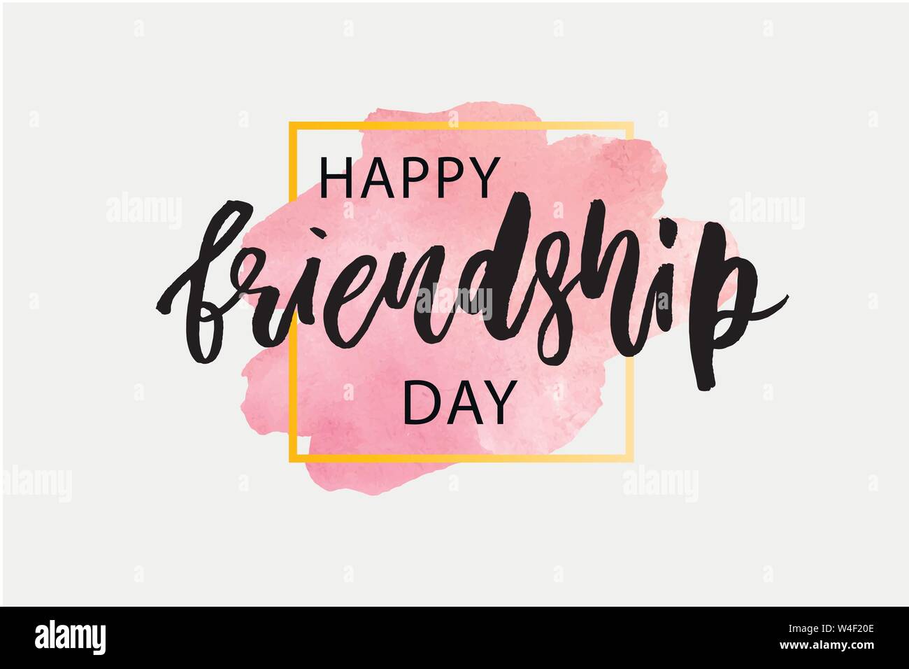 Happy Friendship Day Lettering Phrase Vector illustration Stock Vector ...