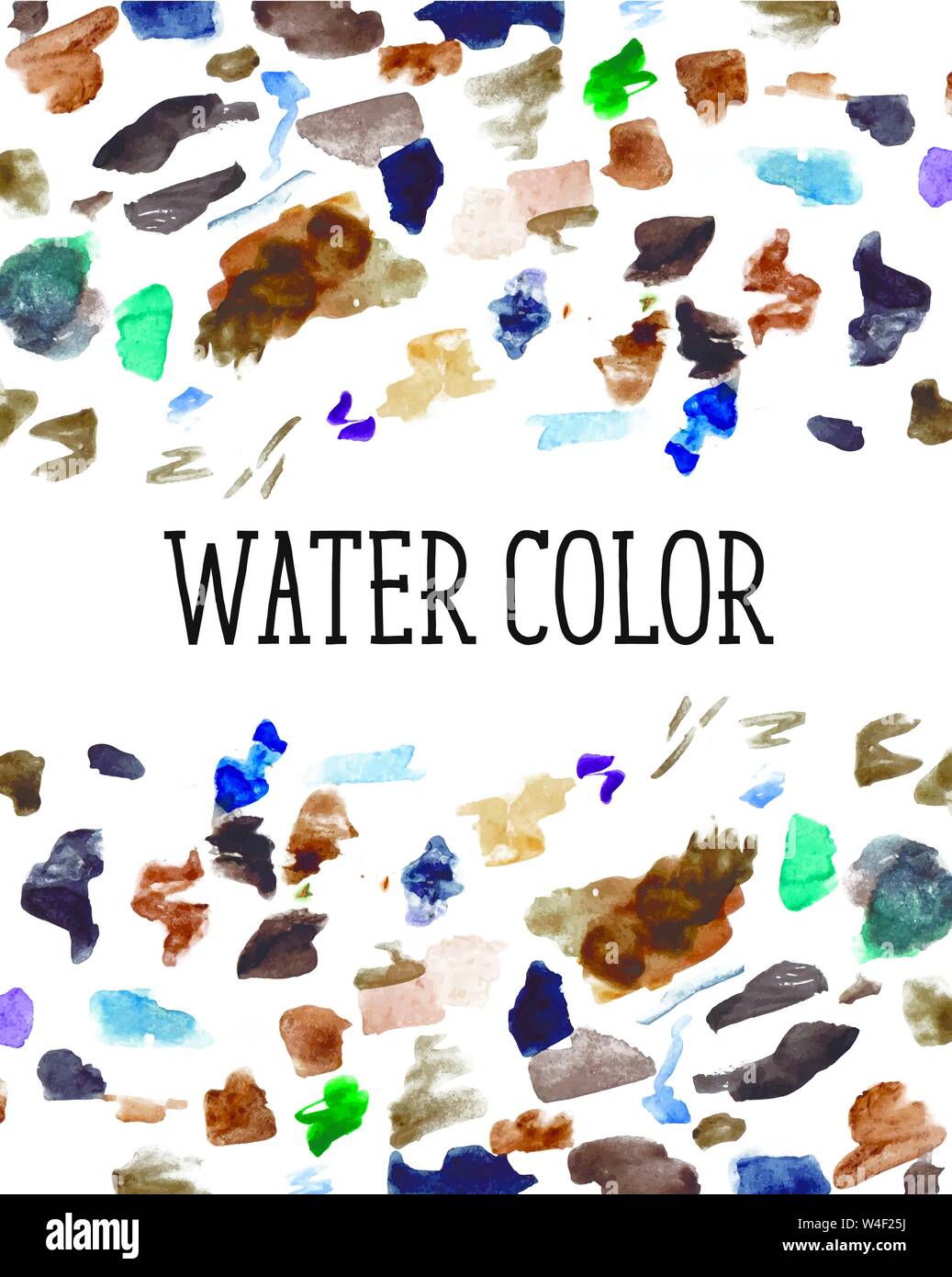 watercolor stains background vector color brush pattern art Stock ...