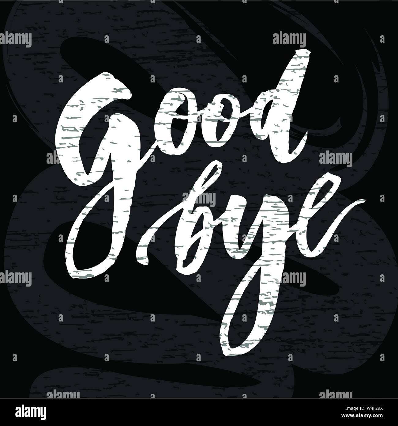 Goodbye Lettering Calligraphy Phrase Bye Vector Watercolor Illustration ...