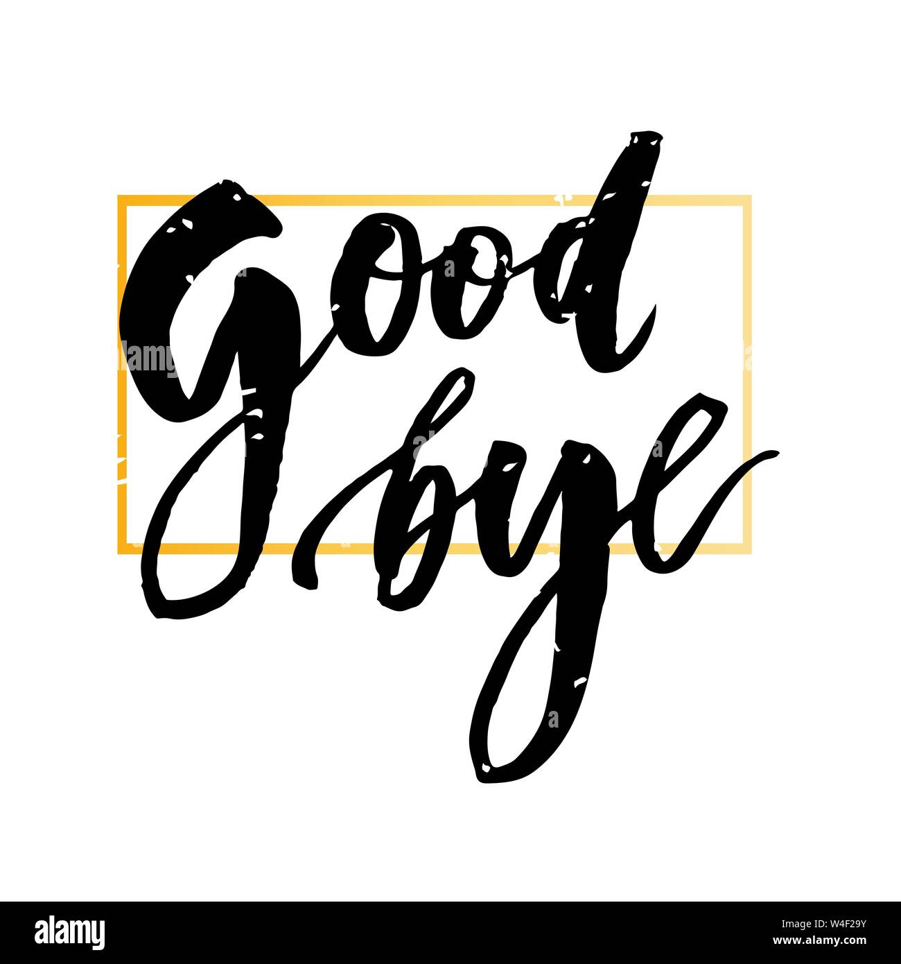 Goodbye Lettering Calligraphy Phrase Bye Vector Watercolor Illustration ...