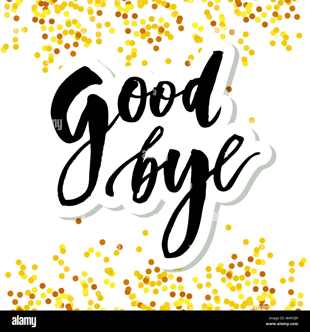 Goodbye Lettering Calligraphy Phrase Bye Vector Watercolor Illustration ...