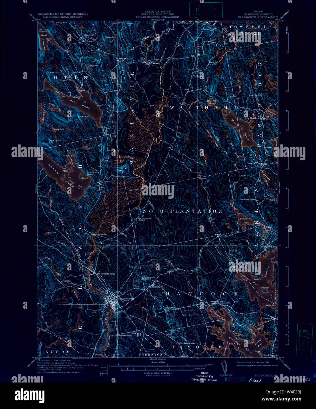 Ellsworth Maine Map High Resolution Stock Photography and Images - Alamy