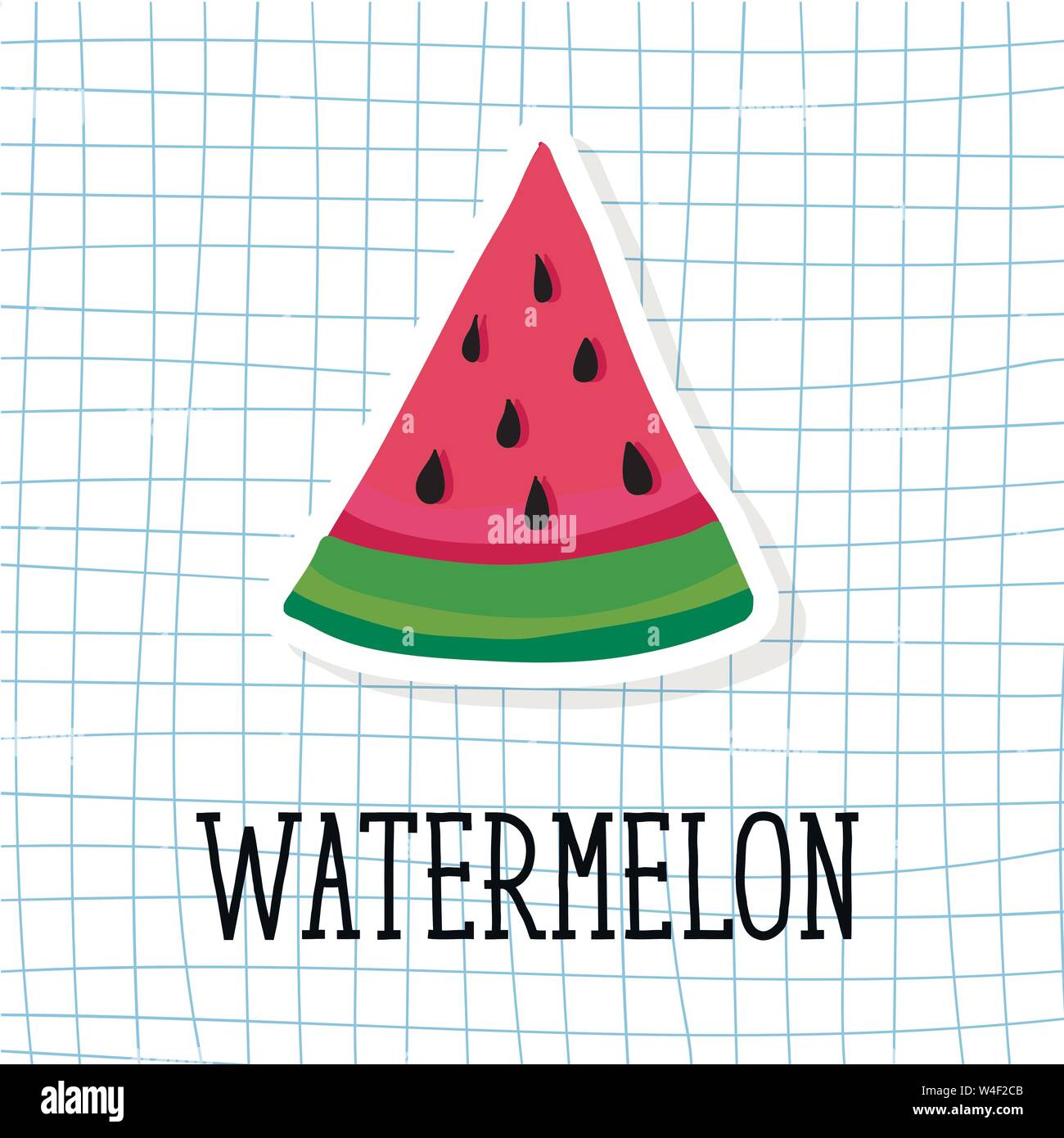 Watermelon Style Vector Illustration food fruit summer Stock Vector ...