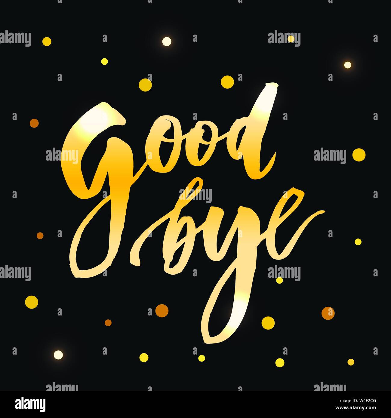 Goodbye Lettering Calligraphy Phrase Bye Vector Watercolor Illustration ...