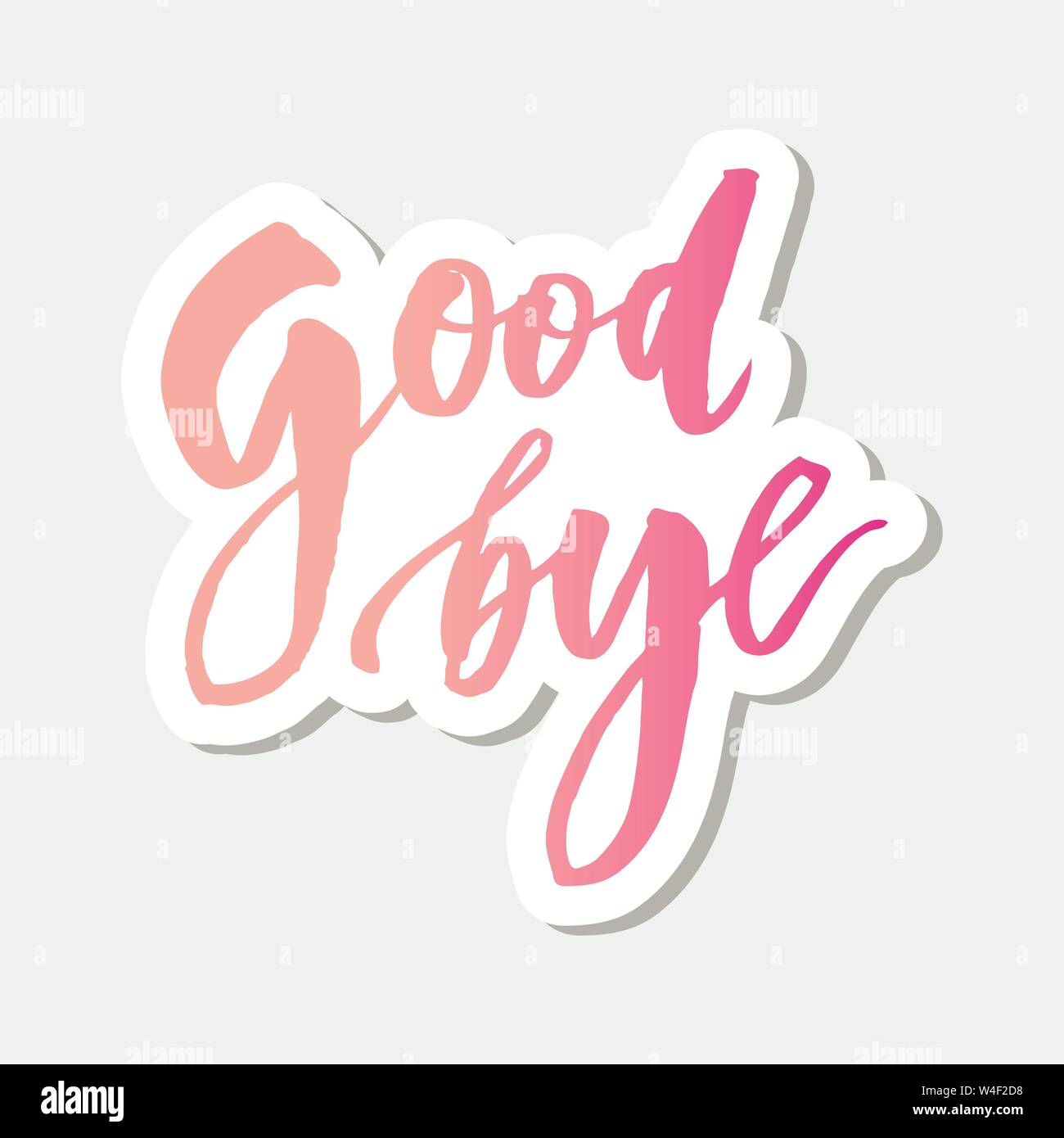 Goodbye Lettering Calligraphy Phrase Bye Vector Watercolor Illustration ...