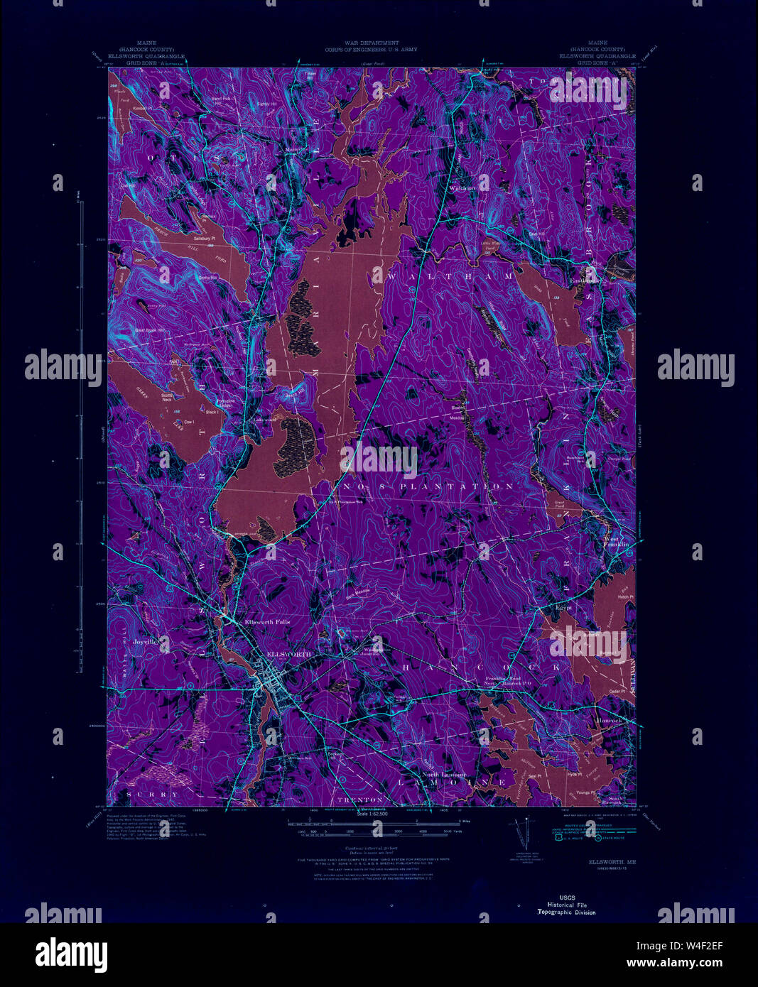 Ellsworth Maine Map High Resolution Stock Photography and Images - Alamy