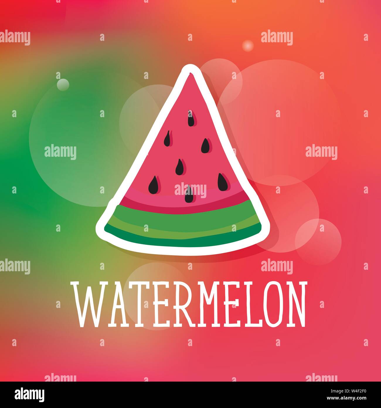 Watermelon Style Vector Illustration food fruit summer Stock Vector ...