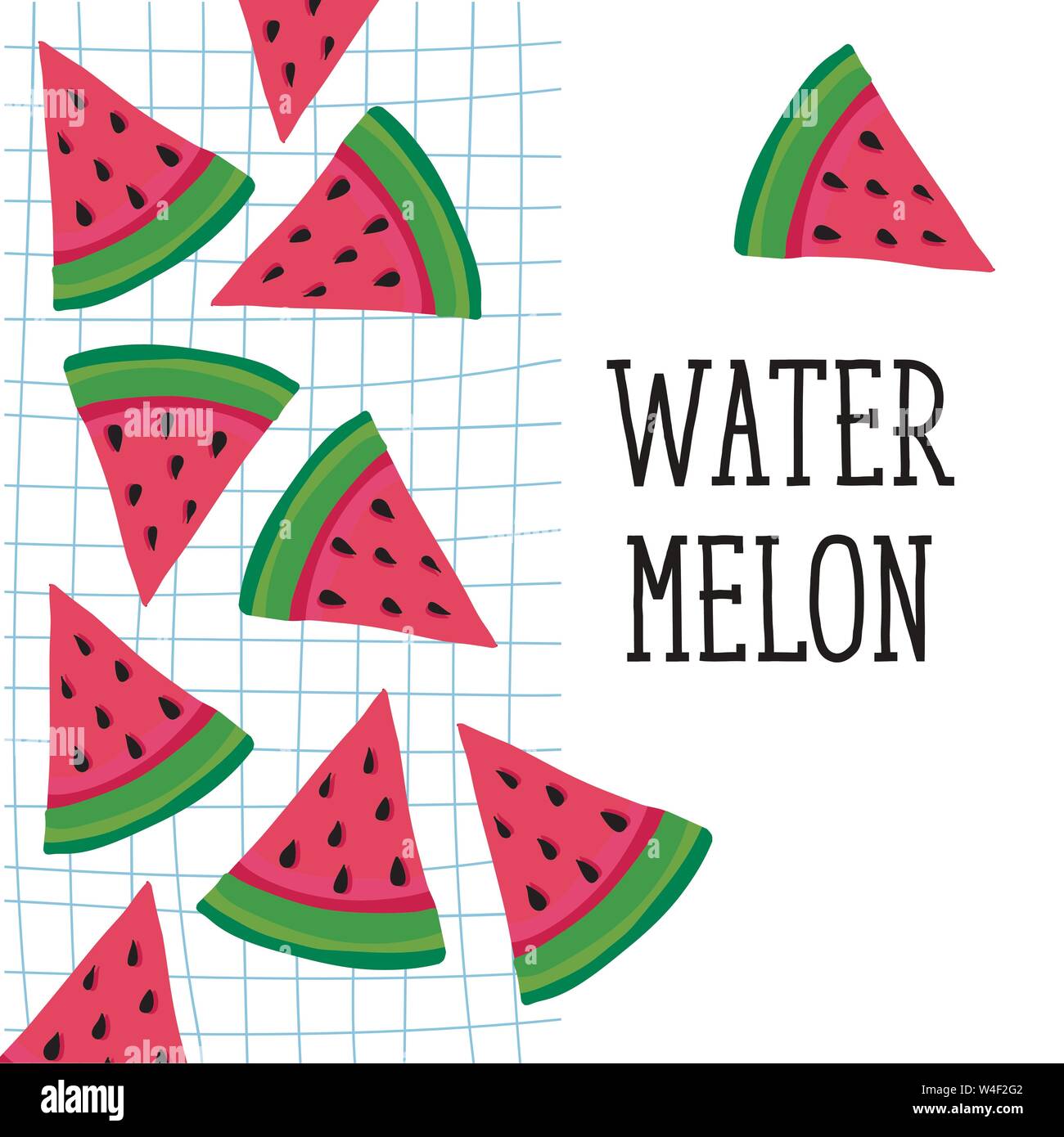 Watermelon Style Vector Illustration food fruit summer Stock Vector ...