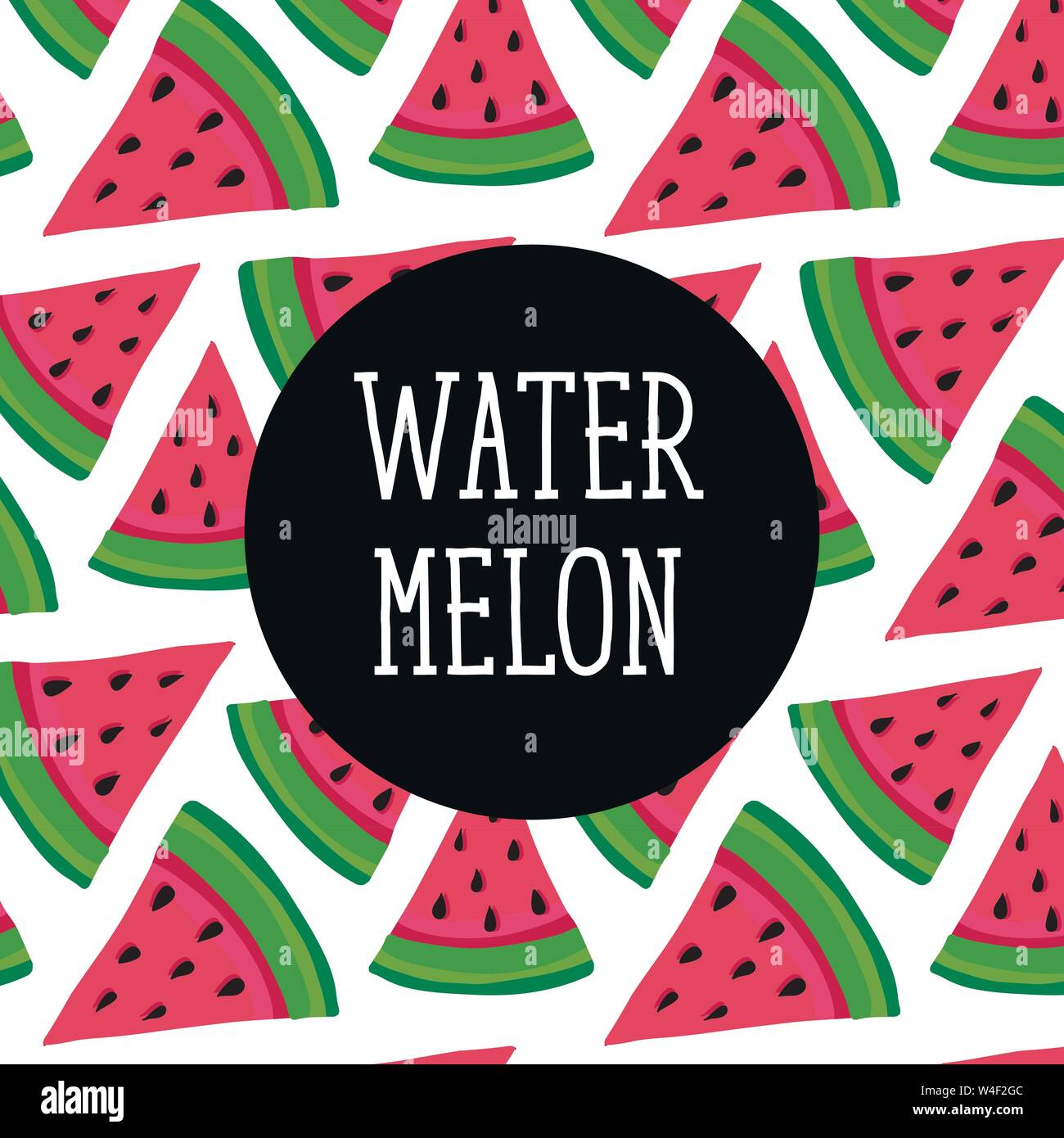 Watermelon Style Vector Illustration food fruit summer Stock Vector ...