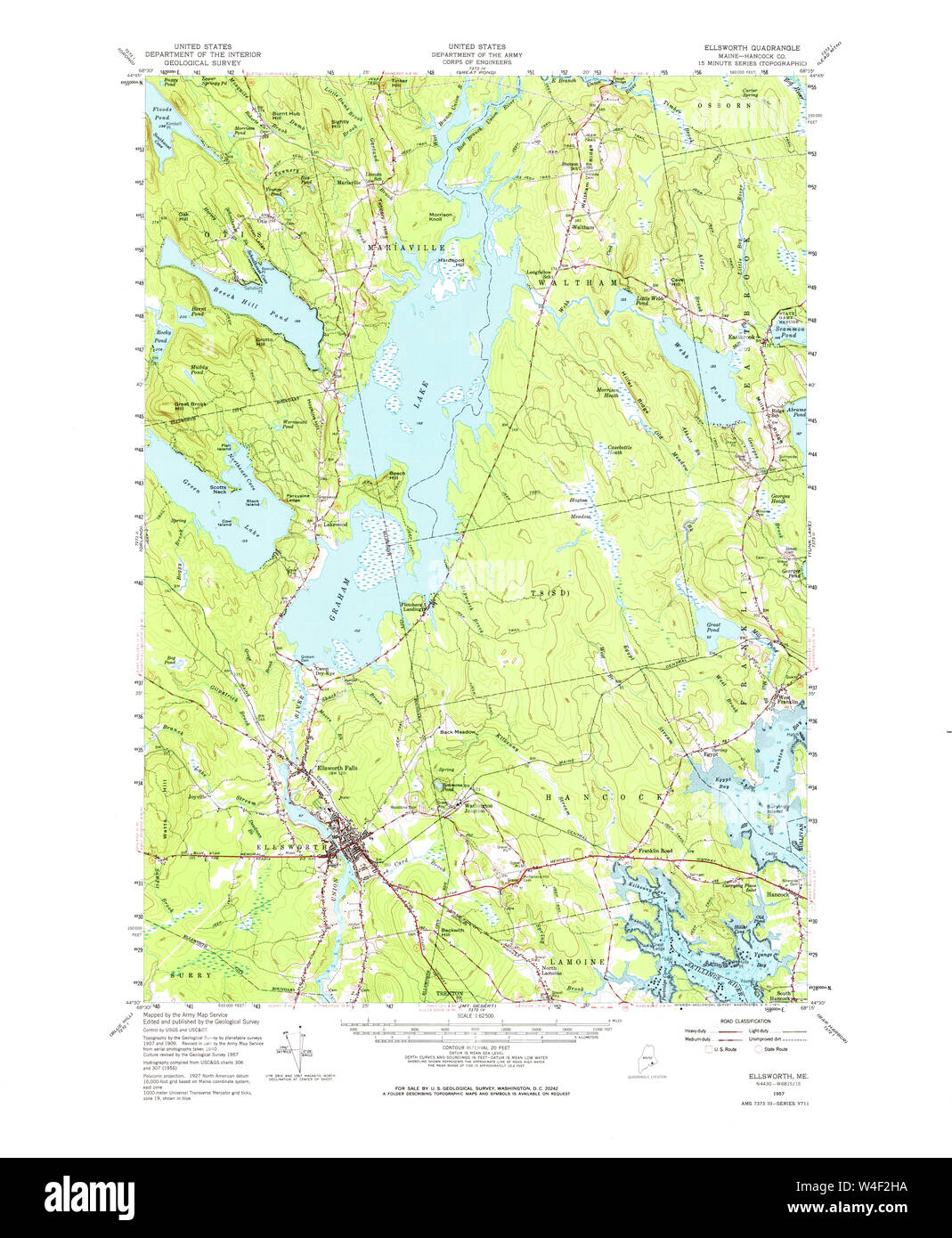Ellsworth maine map Cut Out Stock Images & Pictures - Alamy