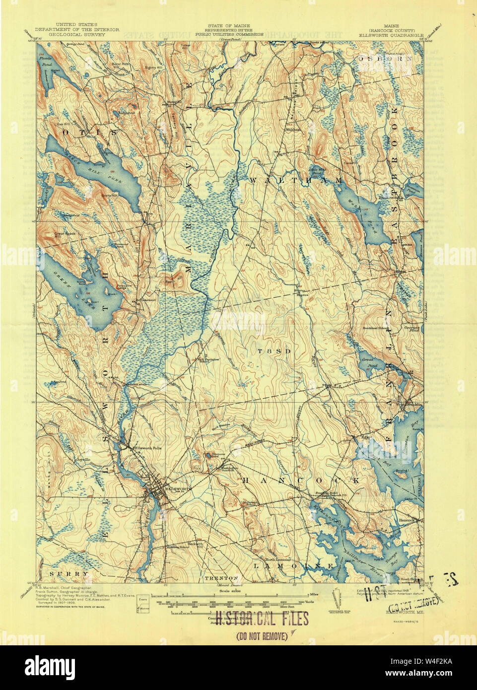 Ellsworth maine map hi-res stock photography and images - Alamy