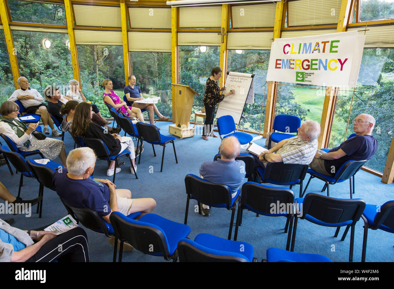 A community climate change group meeting in Ambleside, Lake District ...