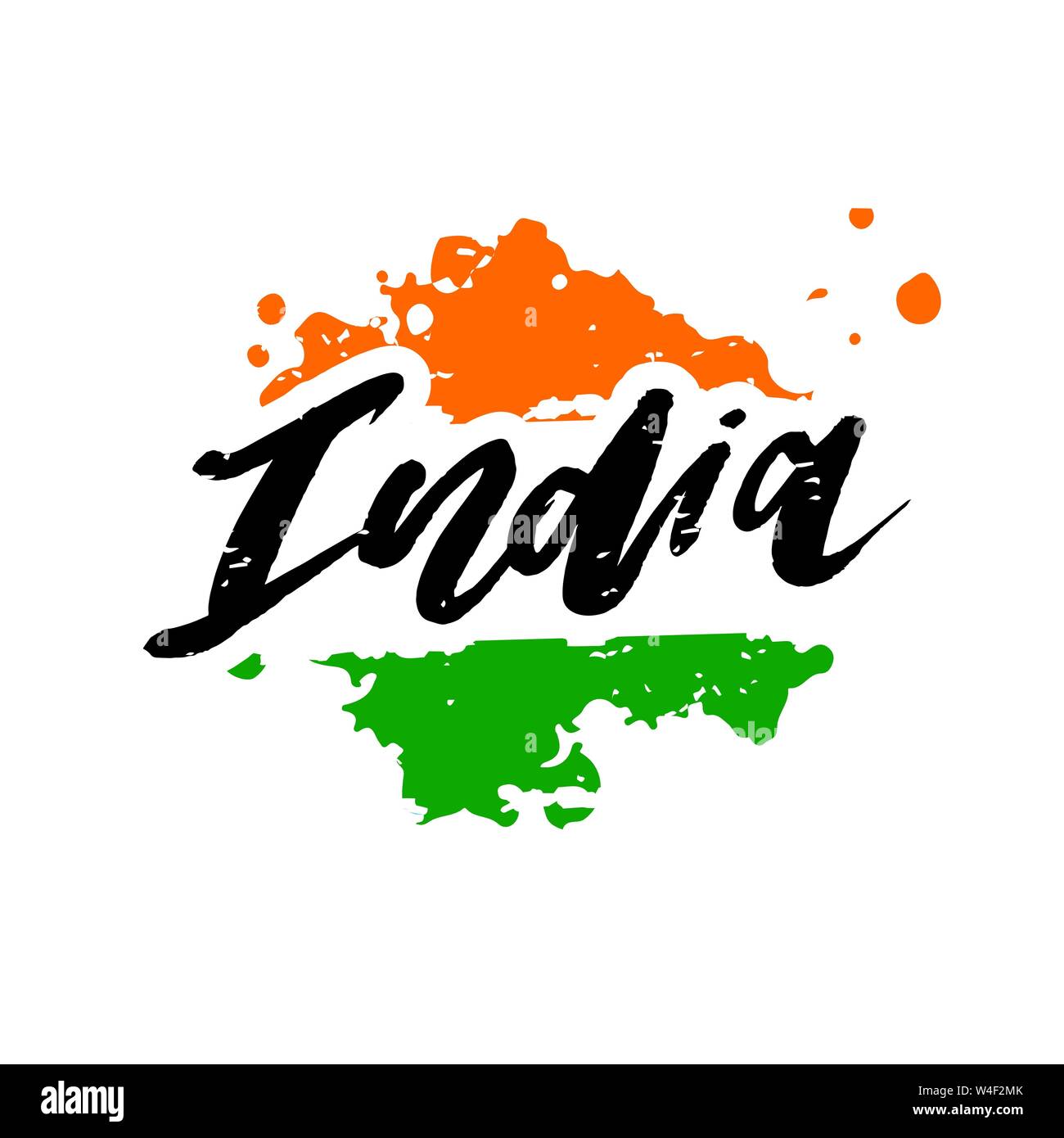 India Independence Day 15 august Lettering Calligraphy Vector Stock ...