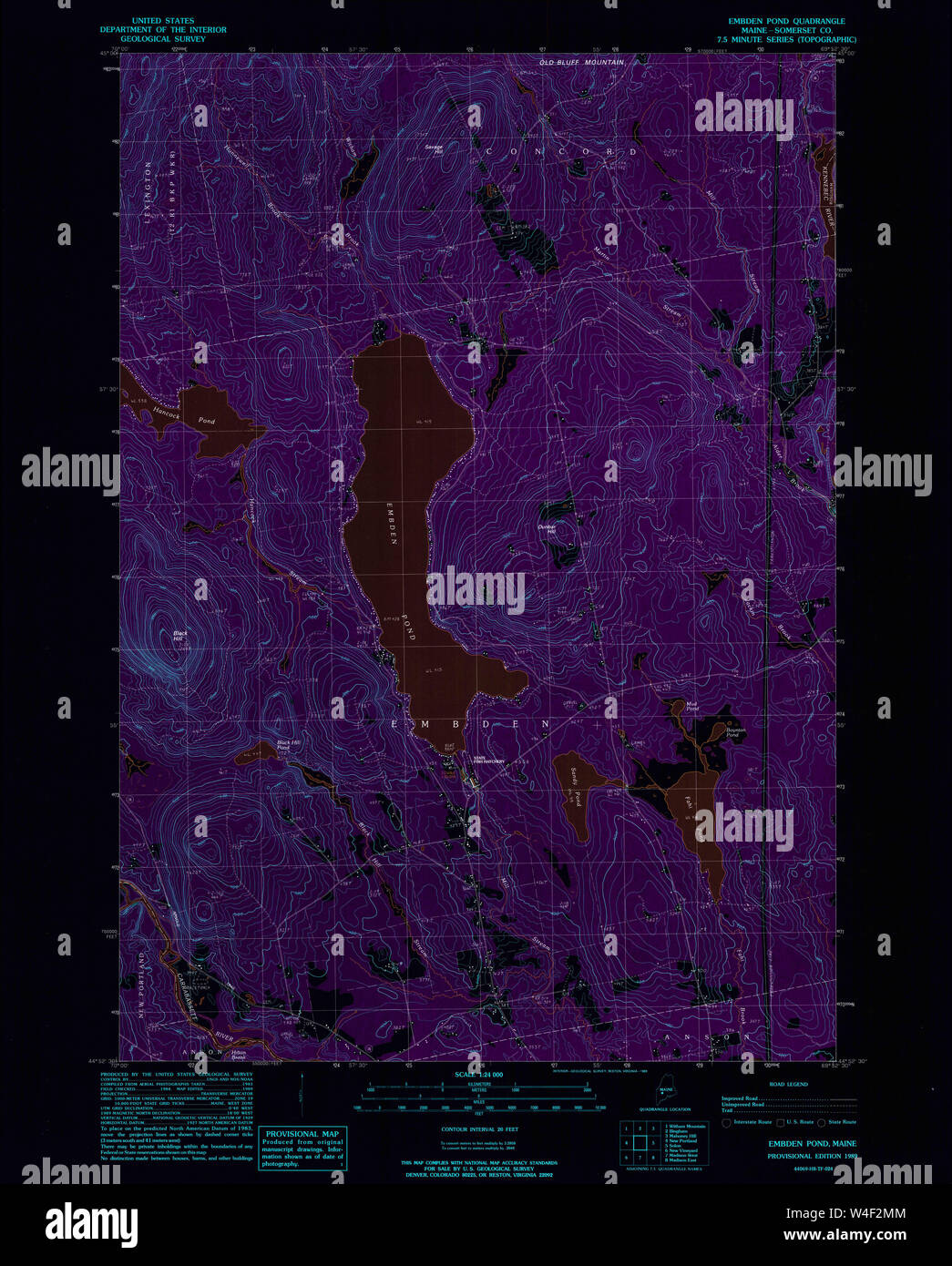 Maine USGS Historical Map Embden Pond 105114 1989 24000 Inversion ...