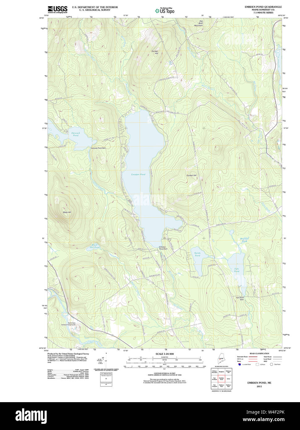 Maine USGS Historical Map Embden Pond 20110906 TM Restoration Stock ...