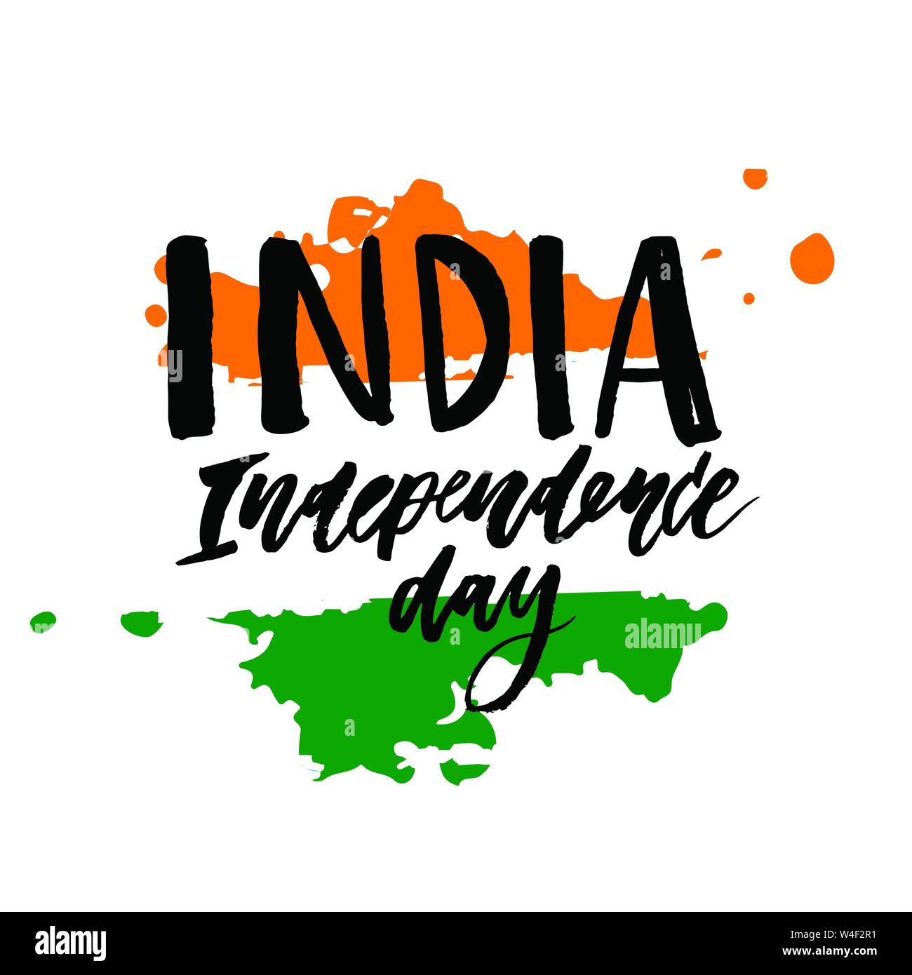 India Independence Day 15 august Lettering Calligraphy Vector Stock ...