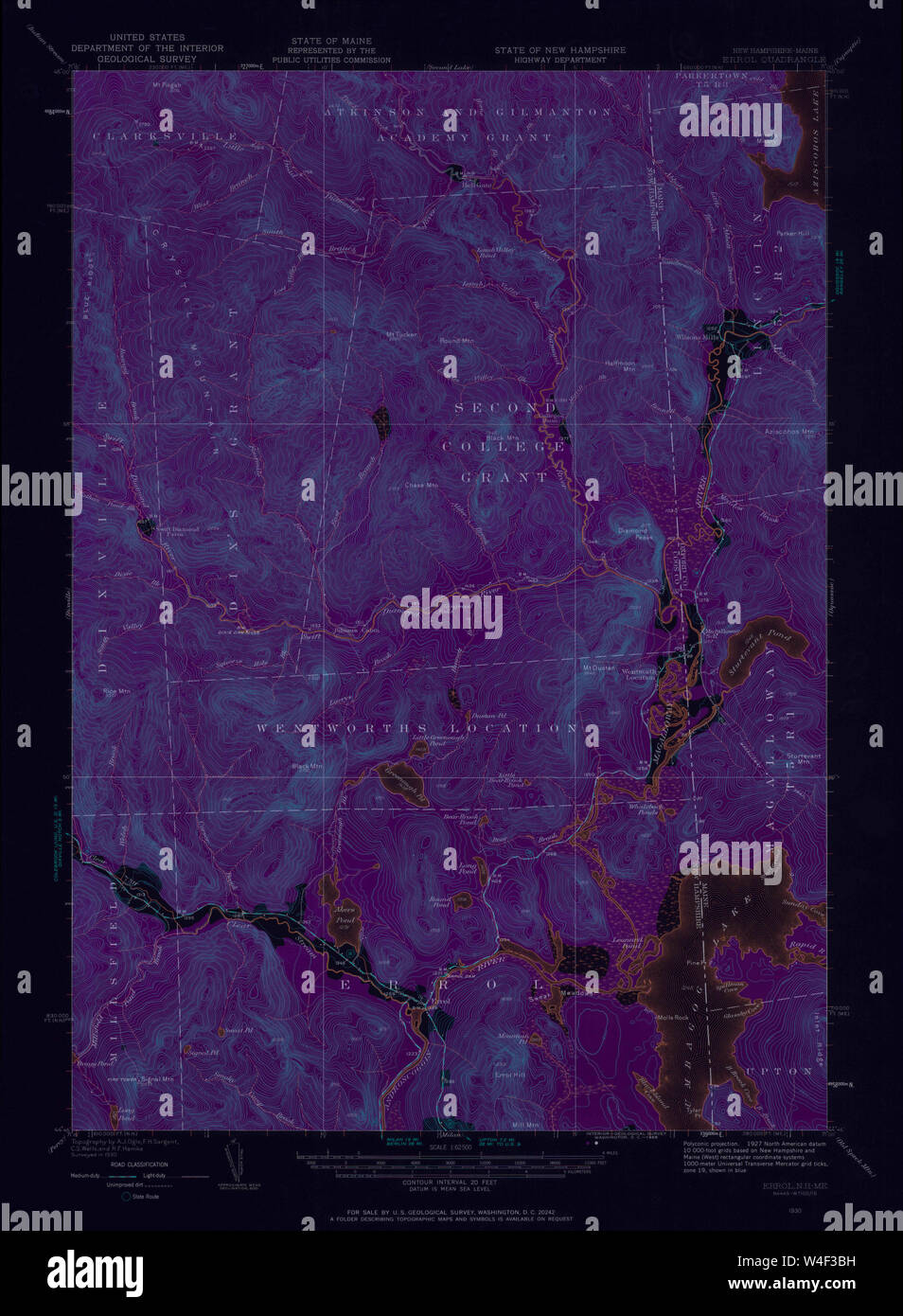 Maine USGS Historical Map Errol 306555 1930 62500 Inversion Restoration ...