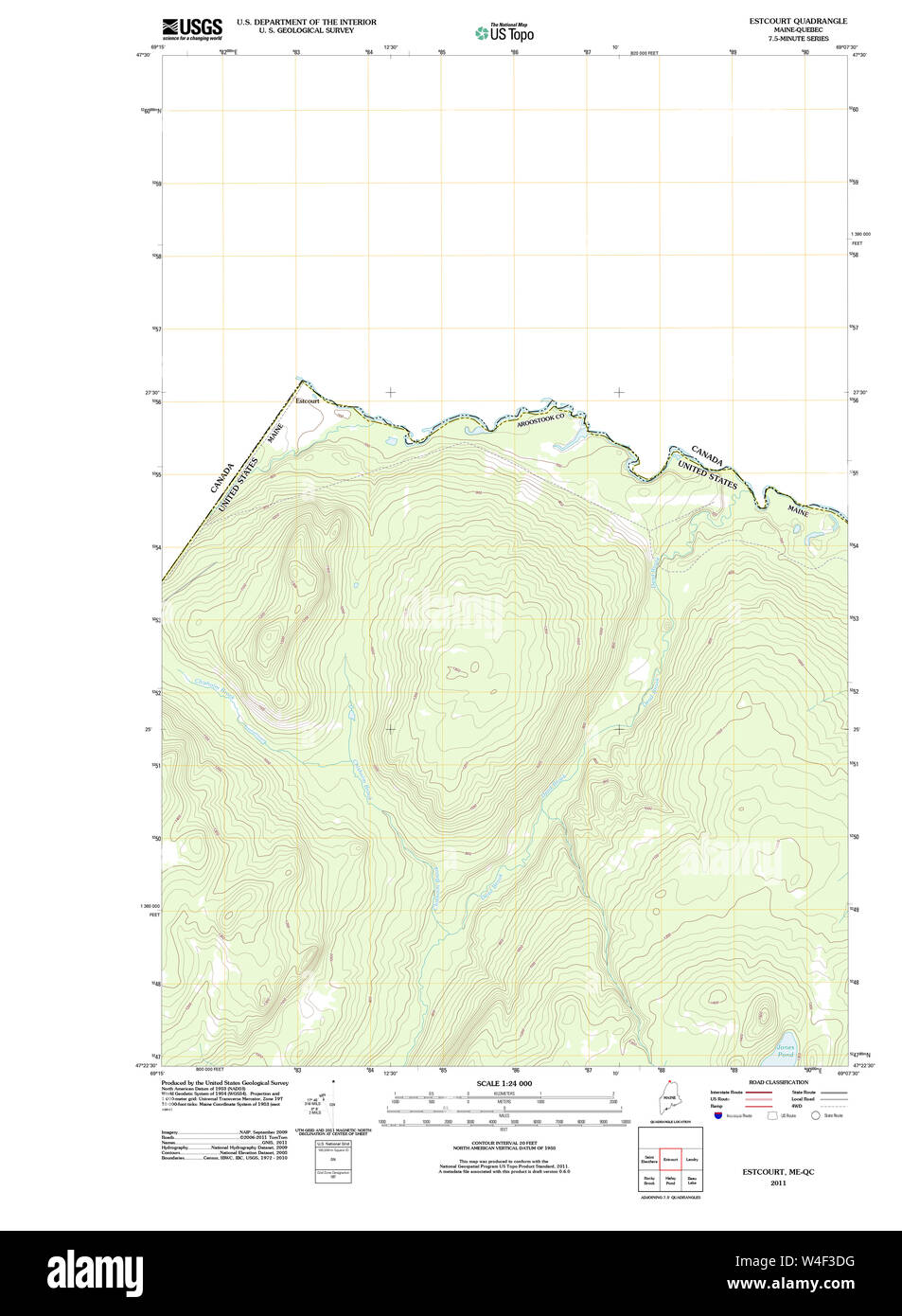 Maine USGS Historical Map Estcourt 20110906 TM Restoration Stock Photo ...