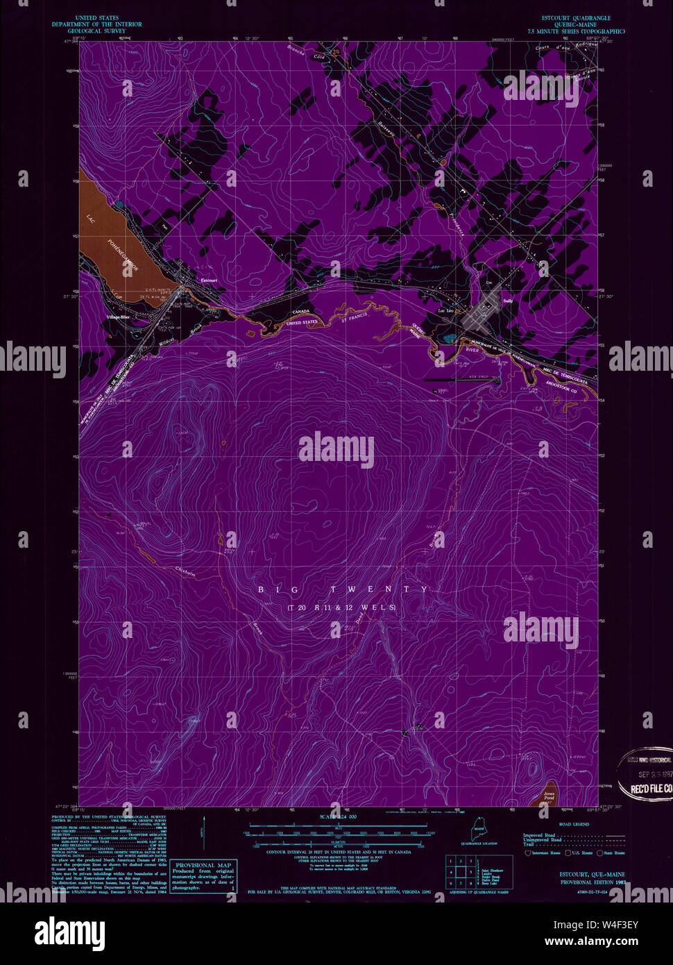 Maine USGS Historical Map Estcourt 807905 1987 24000 Inversion ...