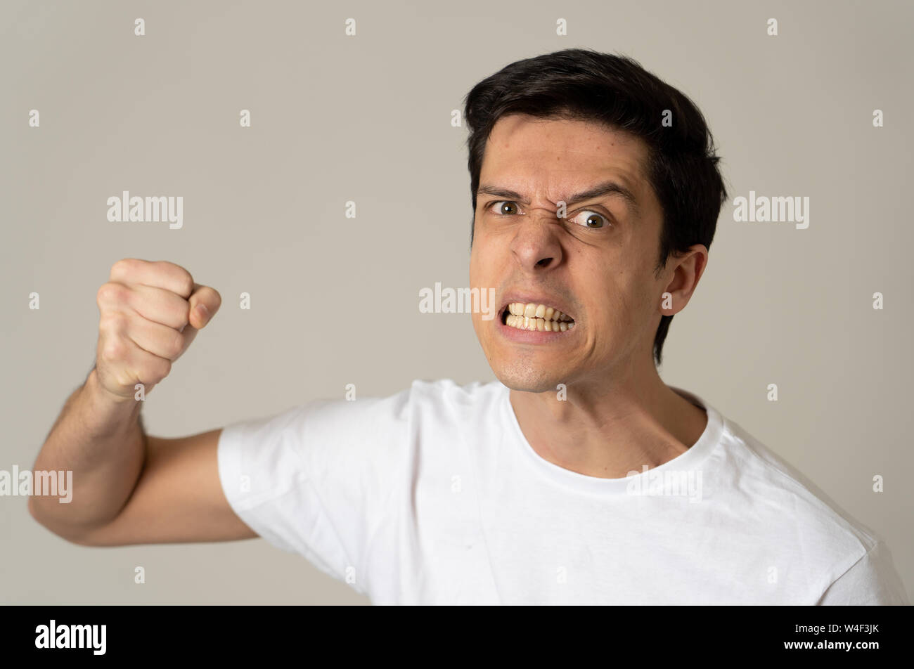 Man shouting clenched fist hi-res stock photography and images - Alamy