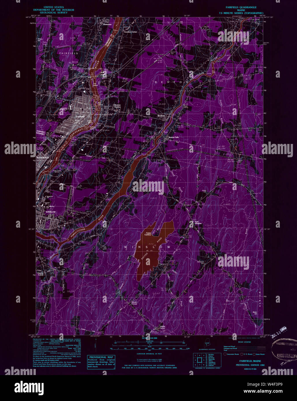 Maine USGS Historical Map Fairfield 806688 1982 24000 Inversion ...