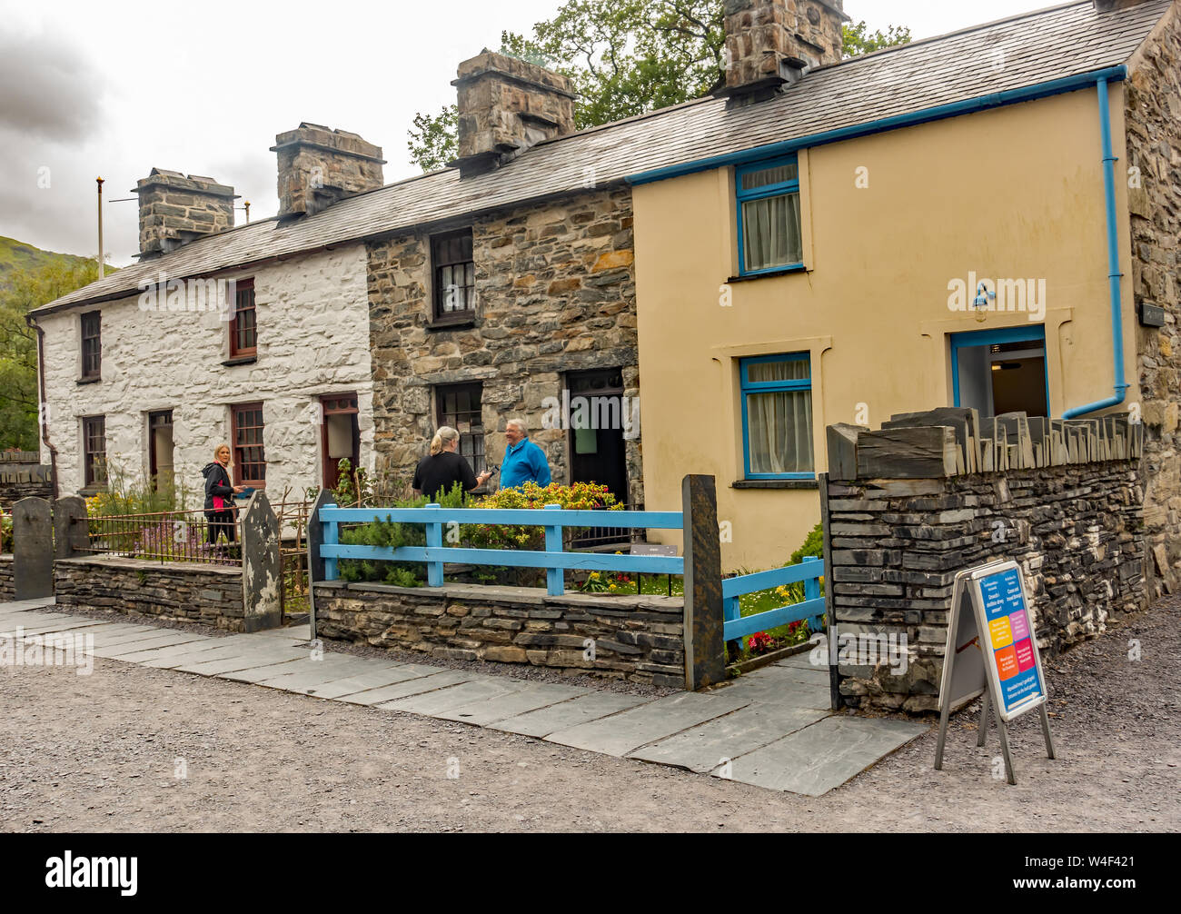 National Slate Museum, Llanberis, North Wales. The slate miners’ homes ...