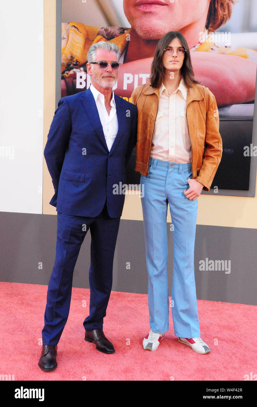Hollywood, California, USA 22nd July 2019 Actor Pierce Brosnan and son ...
