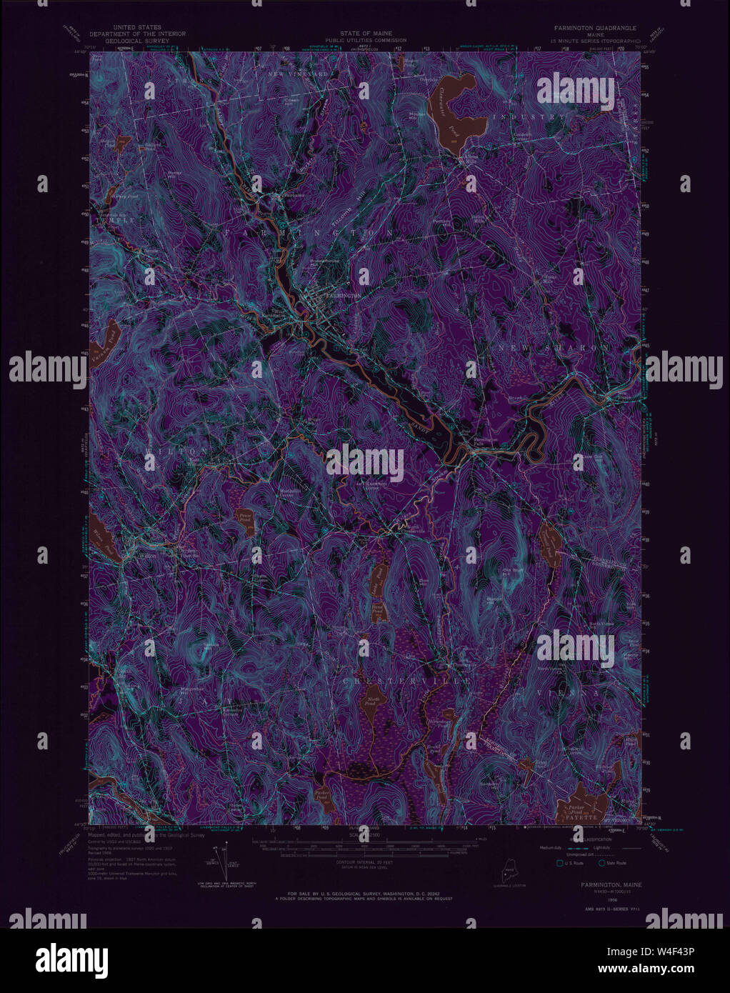 Farmington maine map hi-res stock photography and images - Alamy