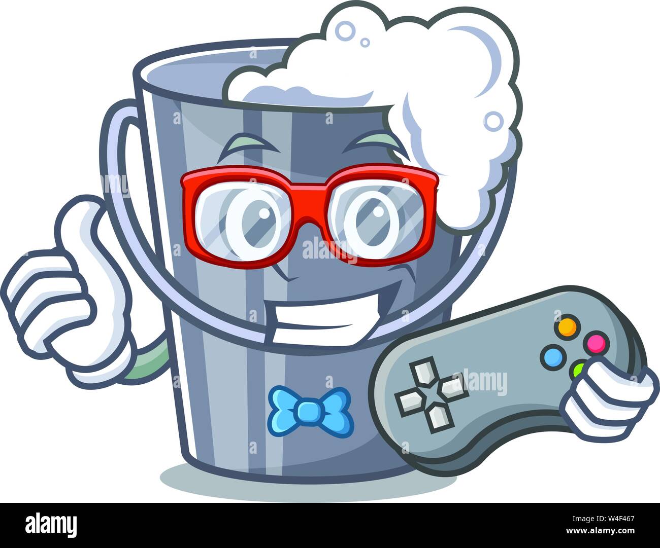 Gamer soapy water in the character shape vector illustration Stock ...