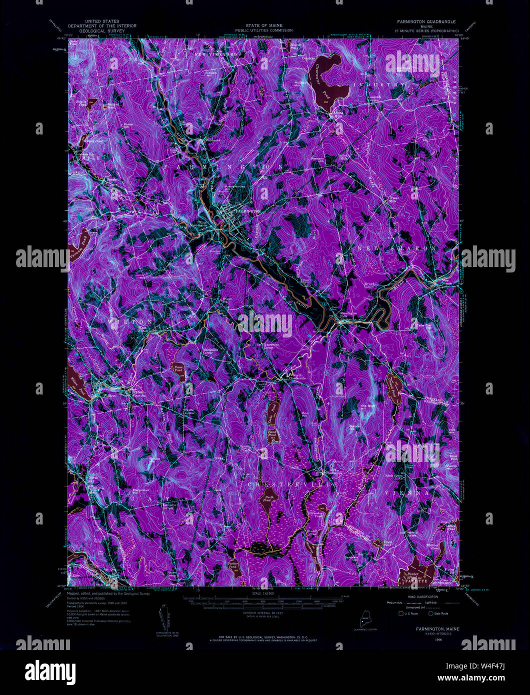 Farmington Maine Map High Resolution Stock Photography and Images - Alamy