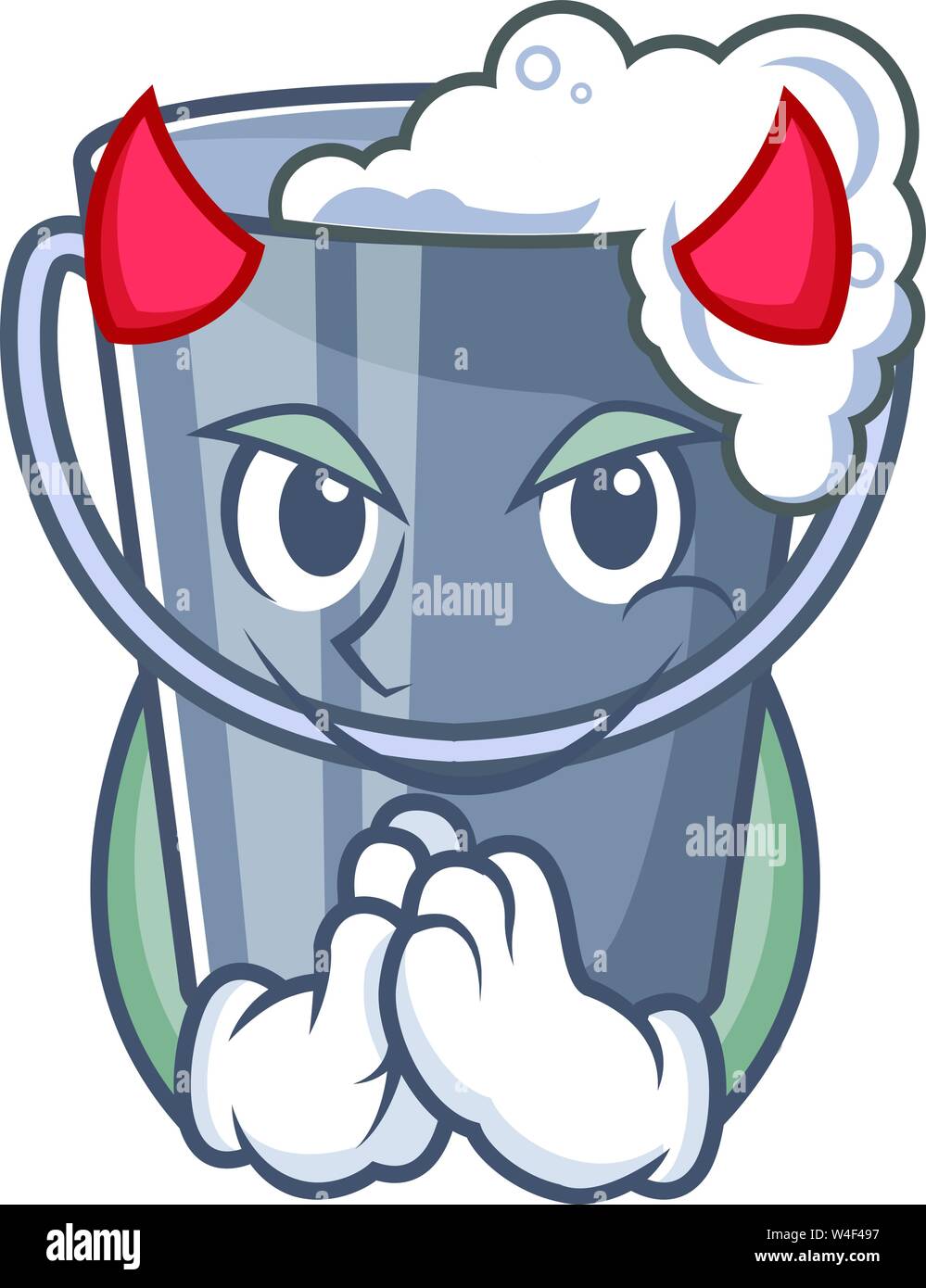 Devil soapy water in the character shape vector illustration Stock ...