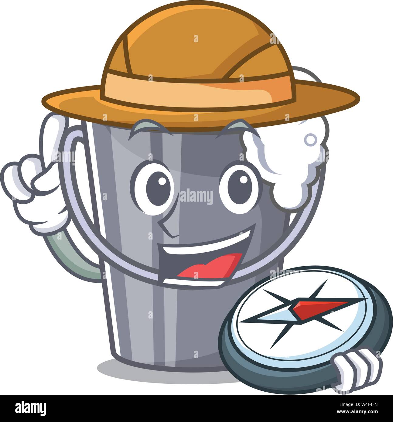 Explorer soapy water in the character shape vector illustration Stock ...