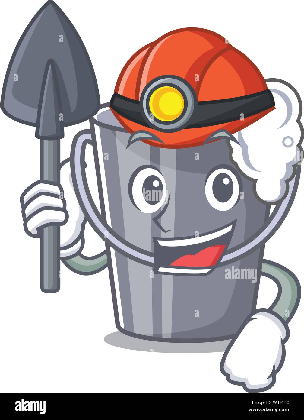Miner soapy water in the character shape vector illustration Stock ...