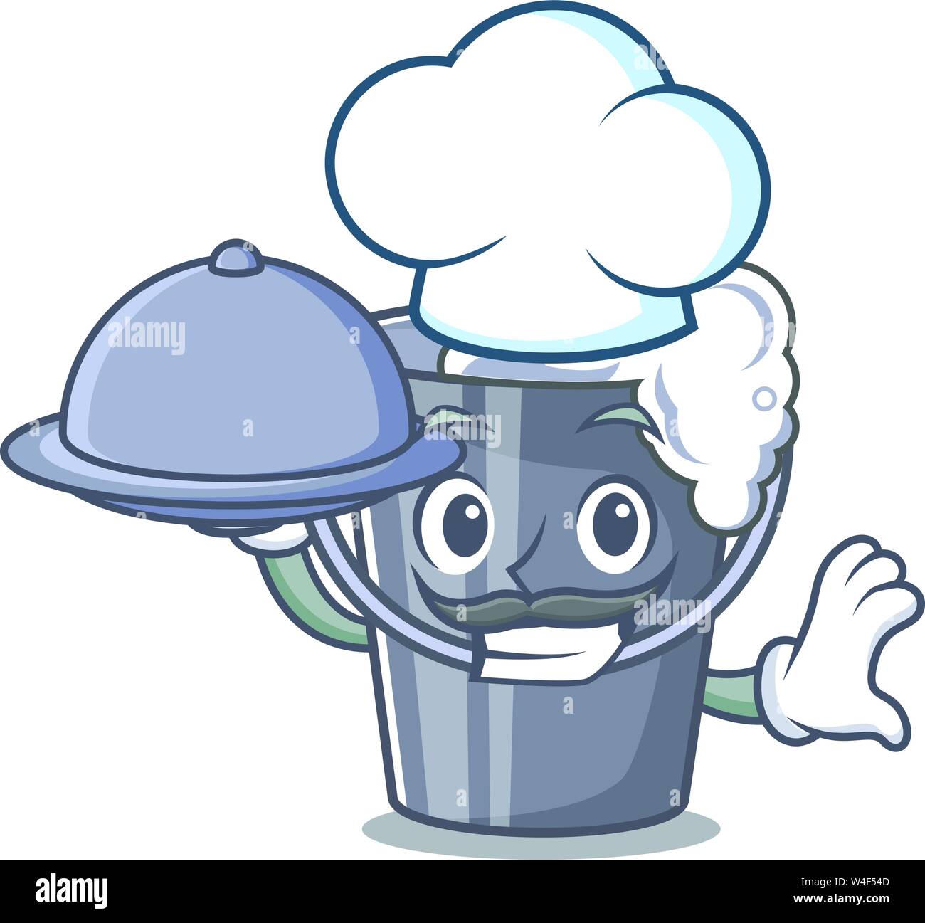 Chef with food soapy water in the character shape vector illustration ...